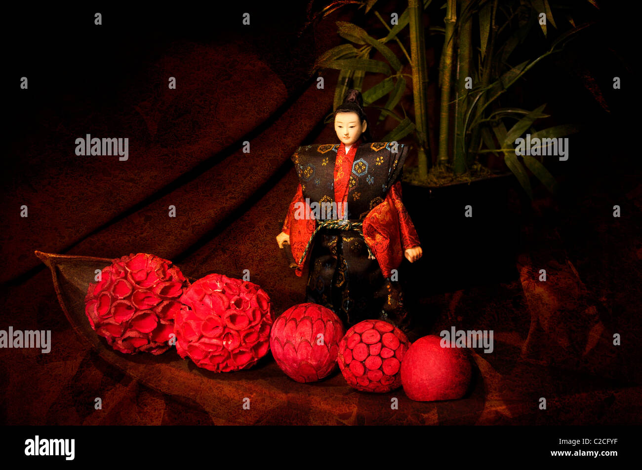 Samurai and Bamboo Decoration Stock Photo - Alamy