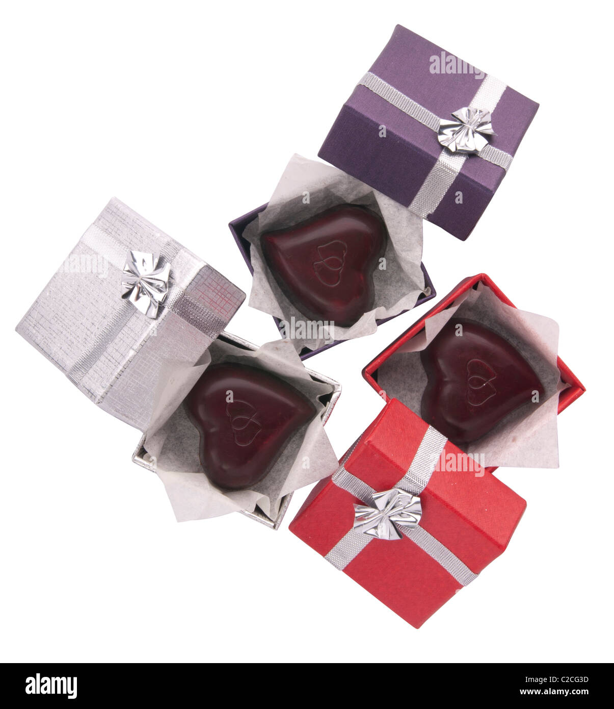 Empty box gift present box boxes color cutout ribbon hi-res stock ...