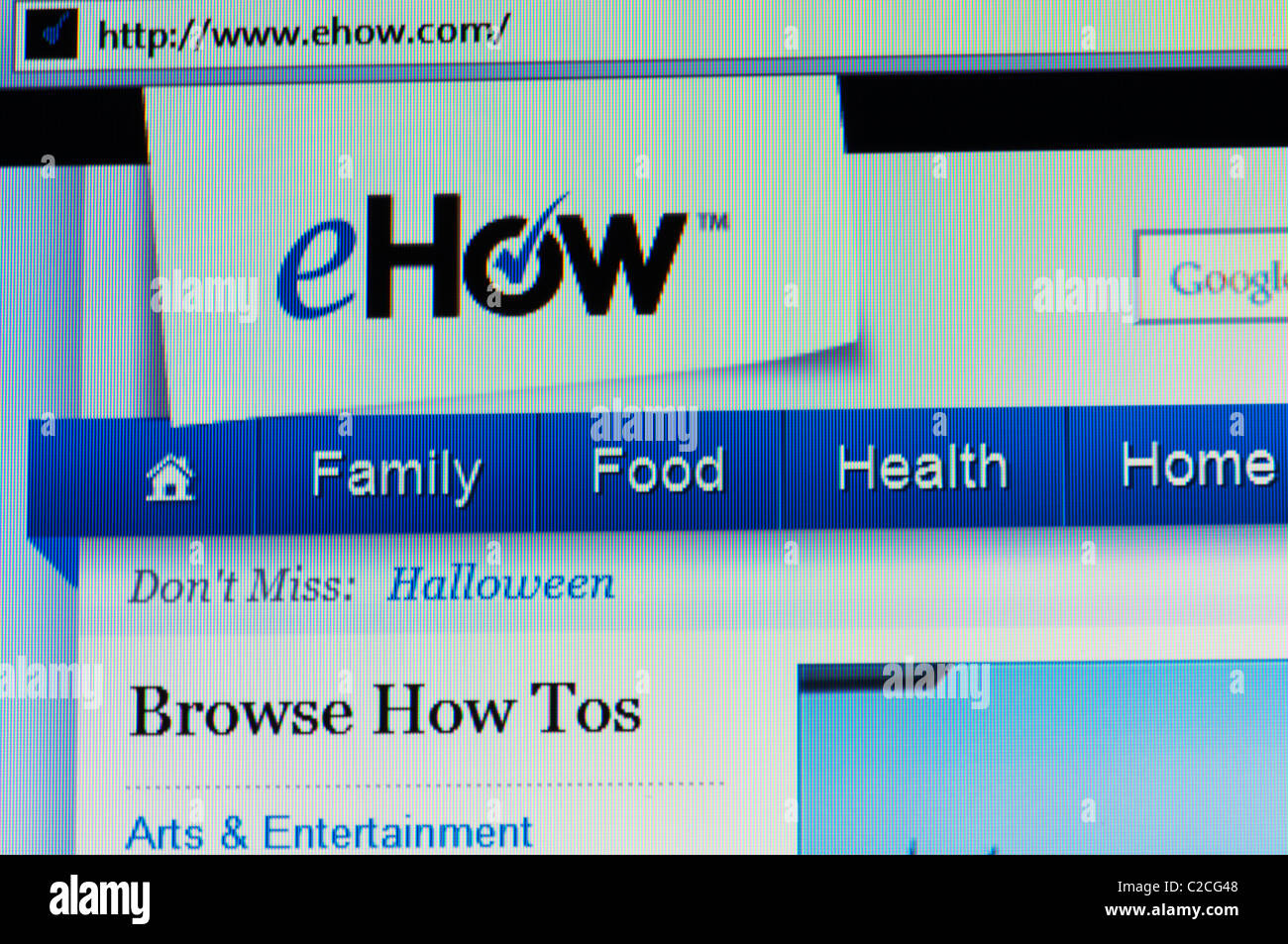 eHow website screenshot Stock Photo - Alamy