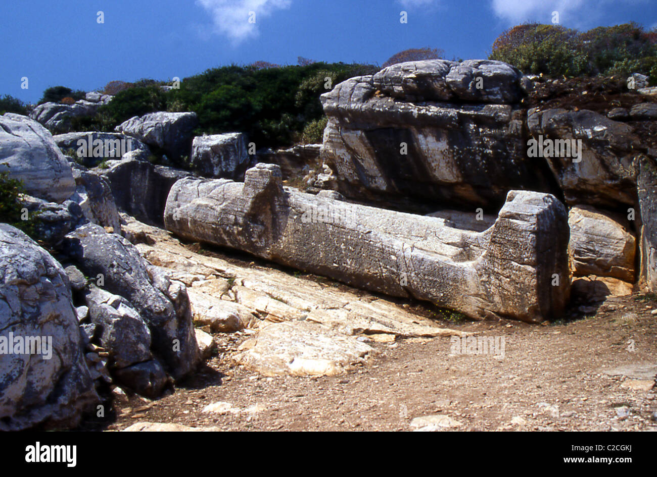 Abandoned Kouros statue at Naxos island Greece Stock Photo - Alamy