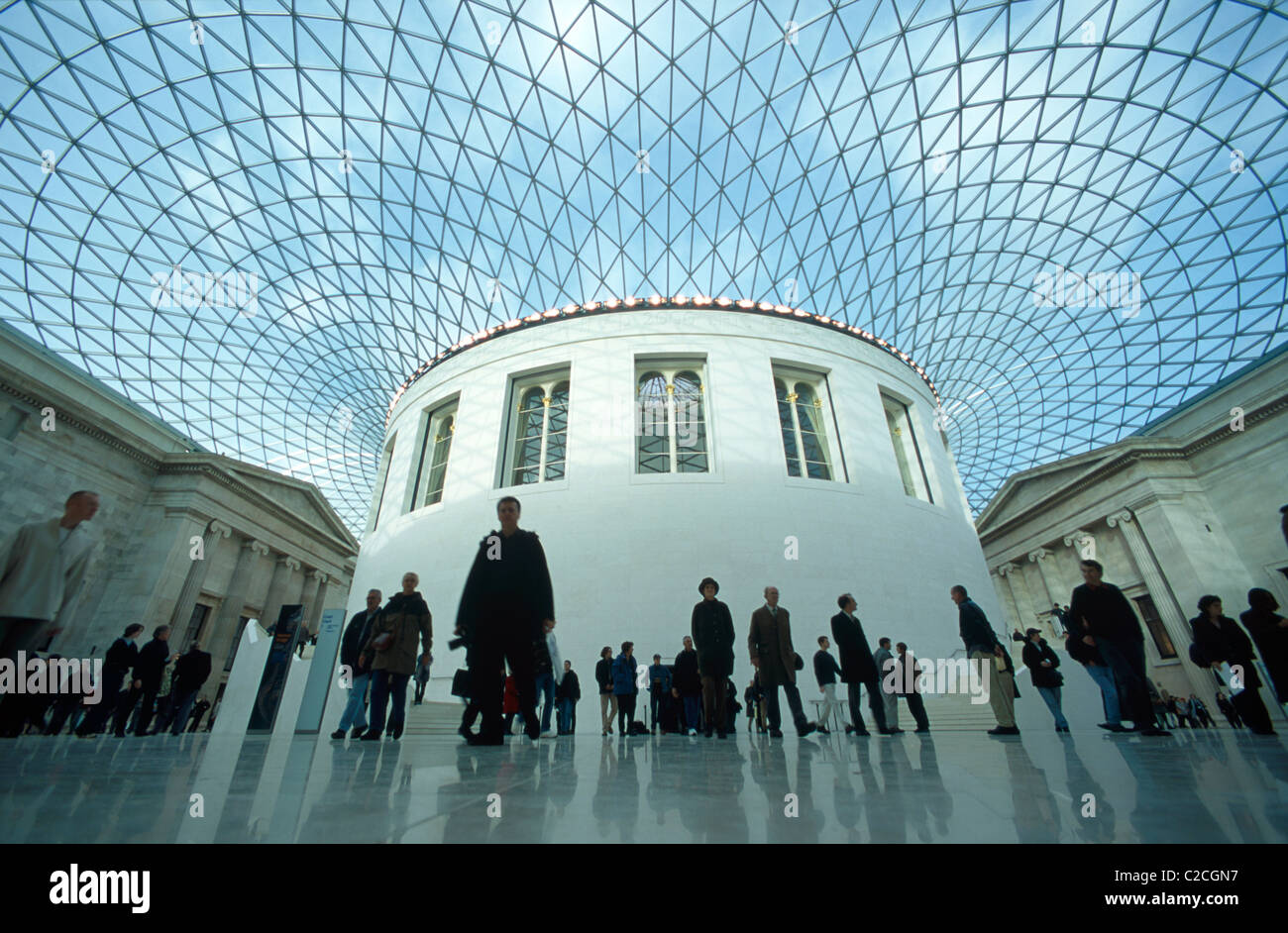 The British Museum Reading room central courtyard covered with a roof ...