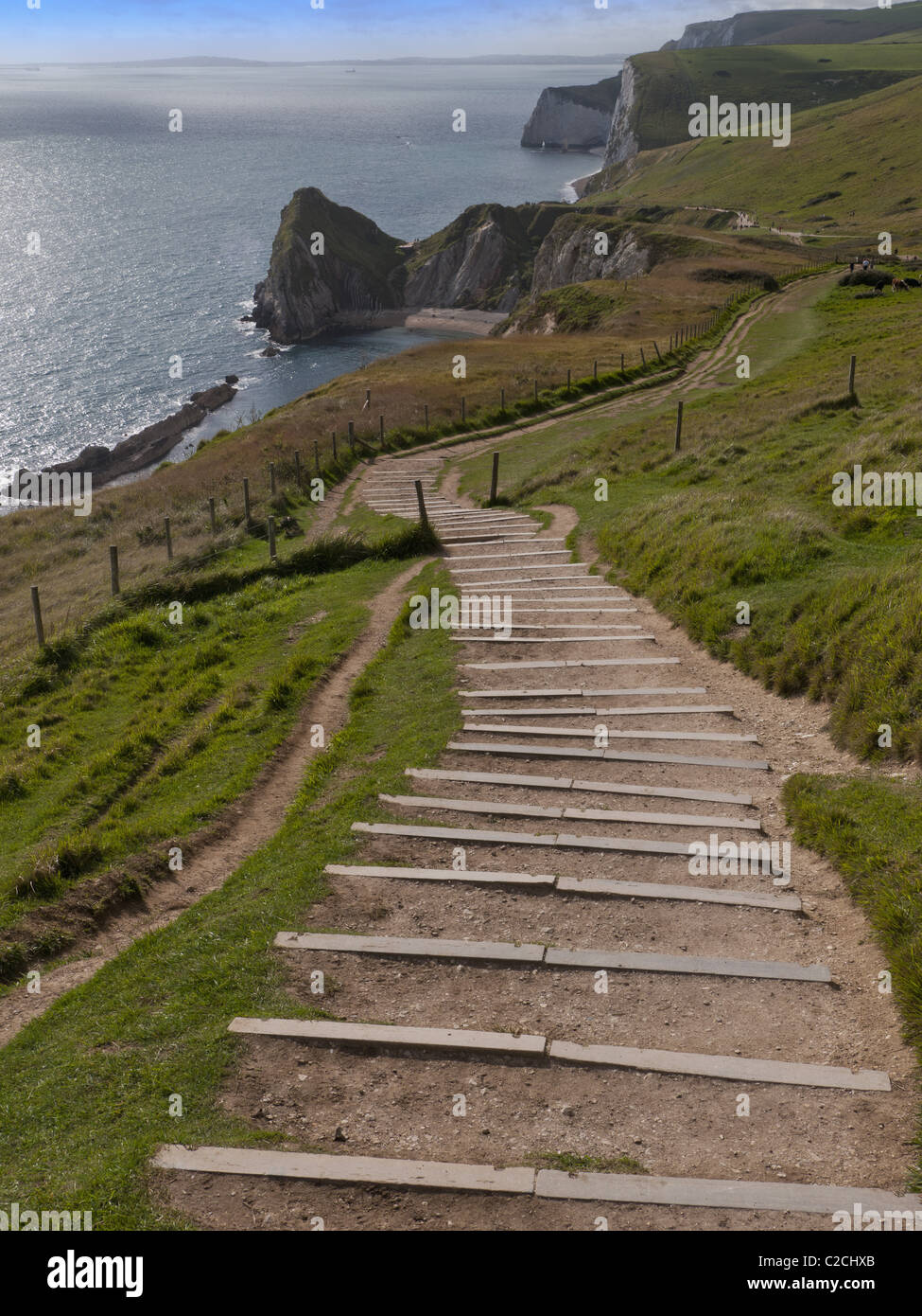 dorset coast path footpath durdle door Stock Photo - Alamy