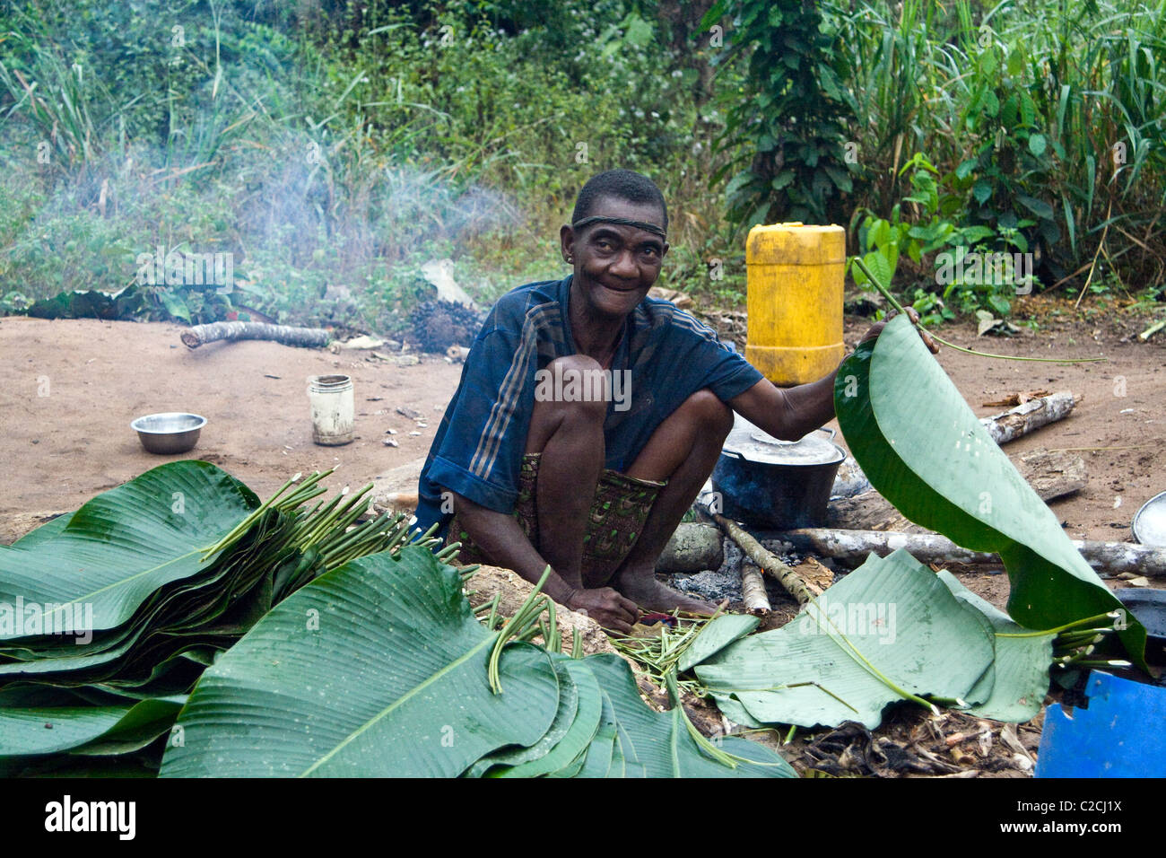Pygmies in forest republic congo hi-res stock photography and images ...