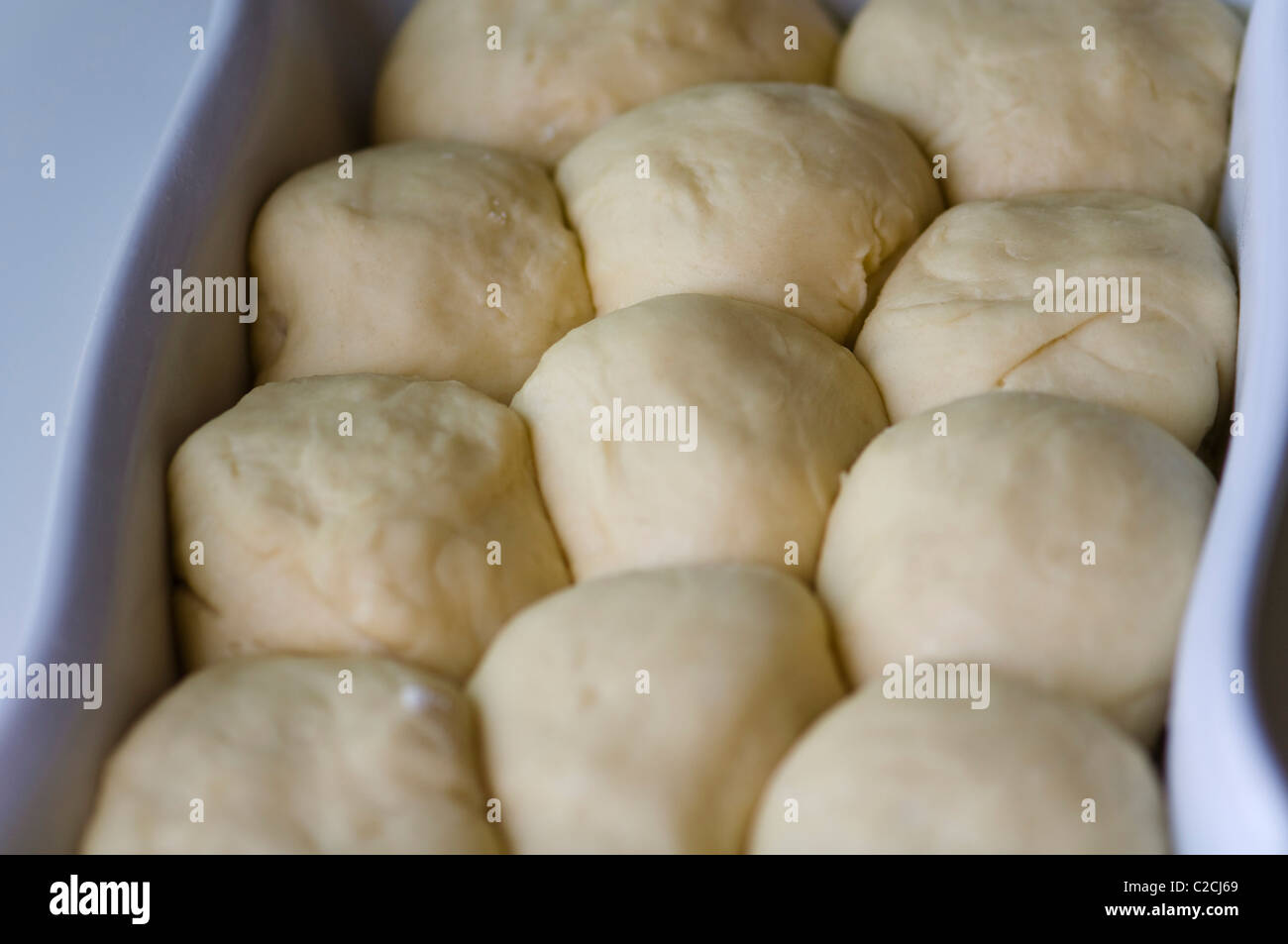 Preparing Bread Buns Stock Photo - Alamy