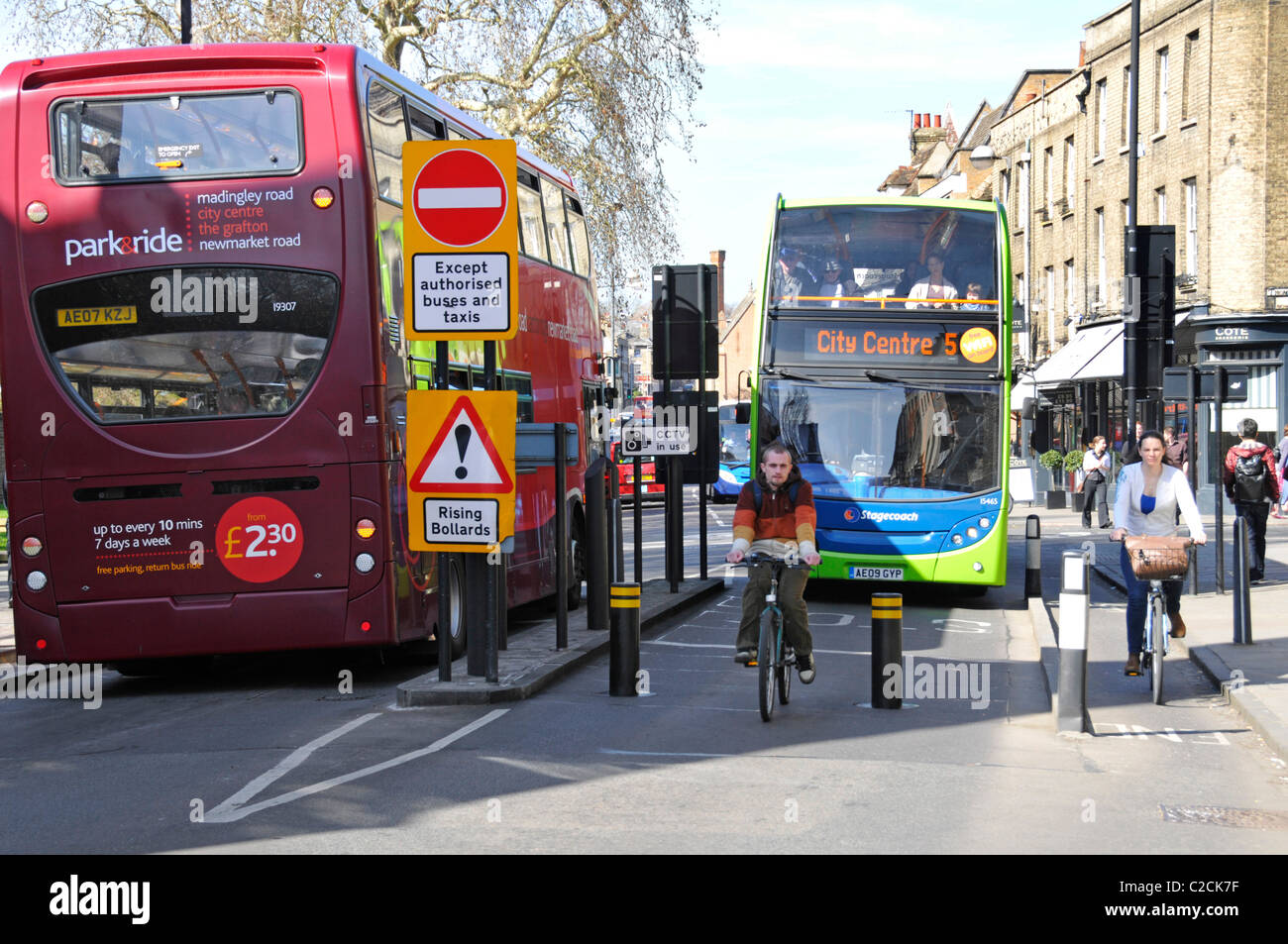 Buses entering and leaving city centre zone with access controlled by ...