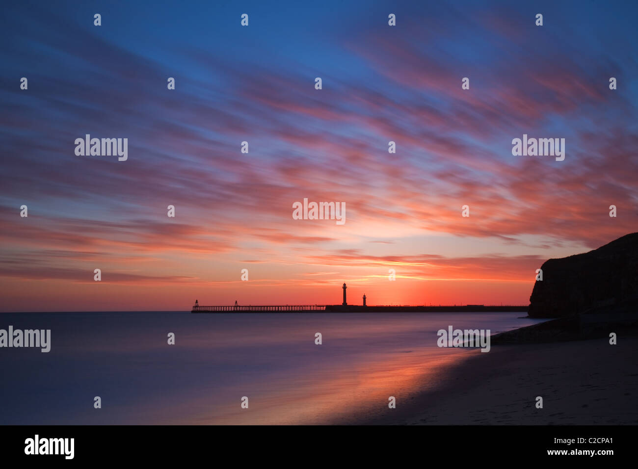 Whitby harbor at sunset hi-res stock photography and images - Alamy