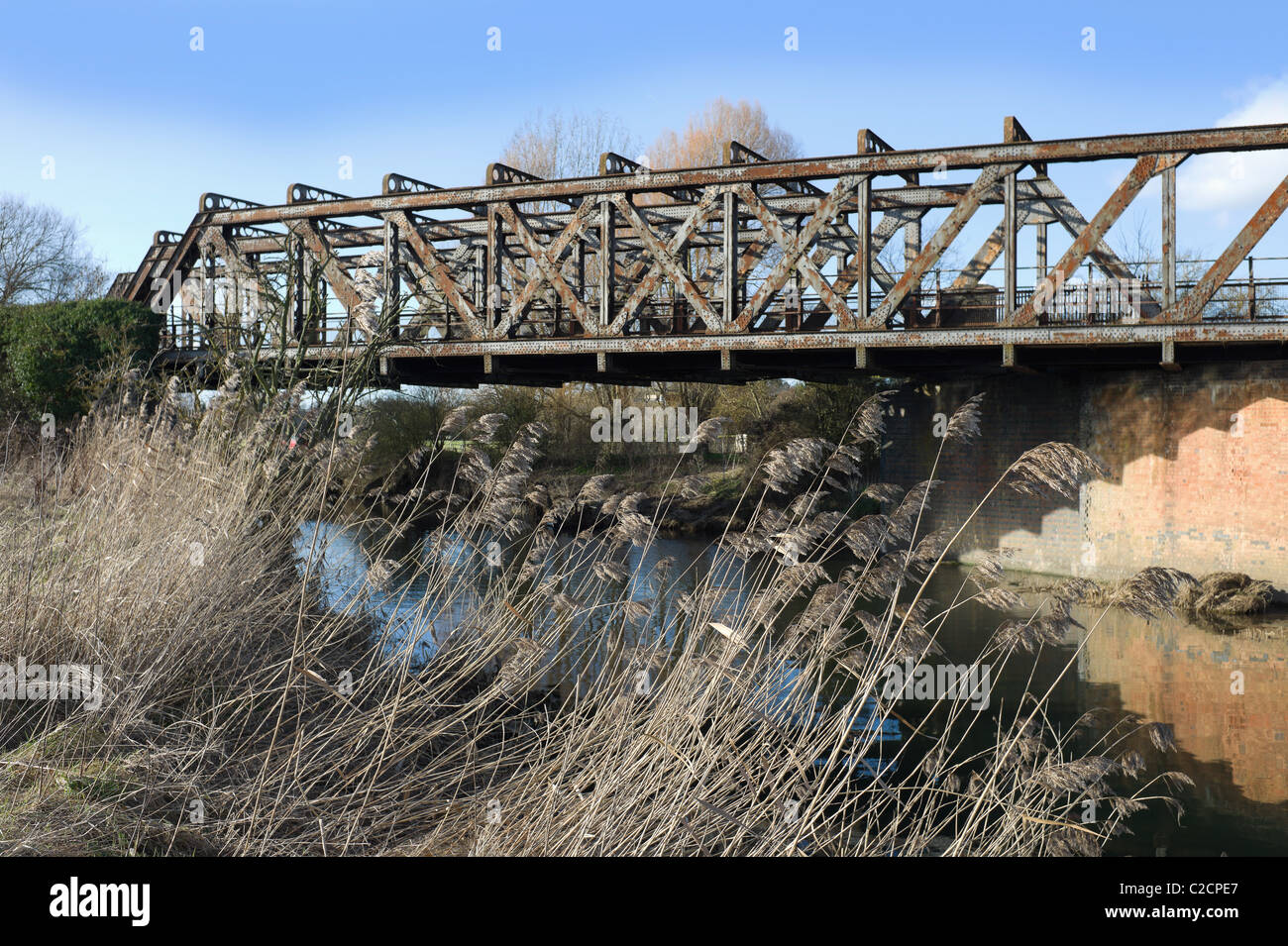 old railway bridge over river avon Stock Photo - Alamy