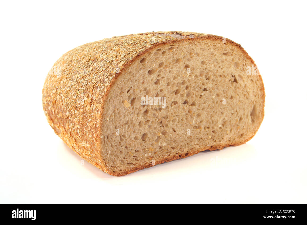 a crusty loaf of bread on a white background Stock Photo - Alamy