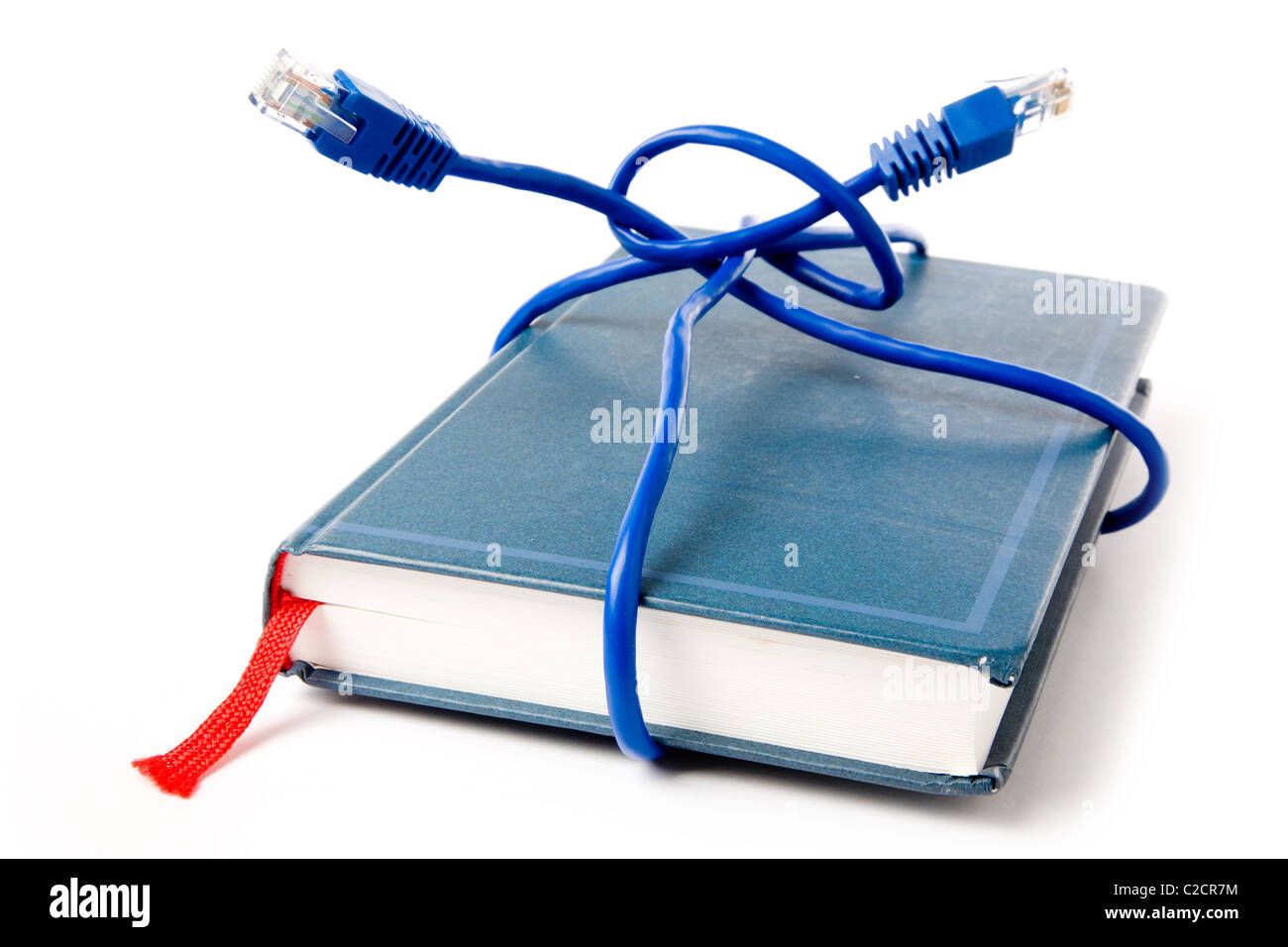 Network cable and book, concept of online education Stock Photo - Alamy