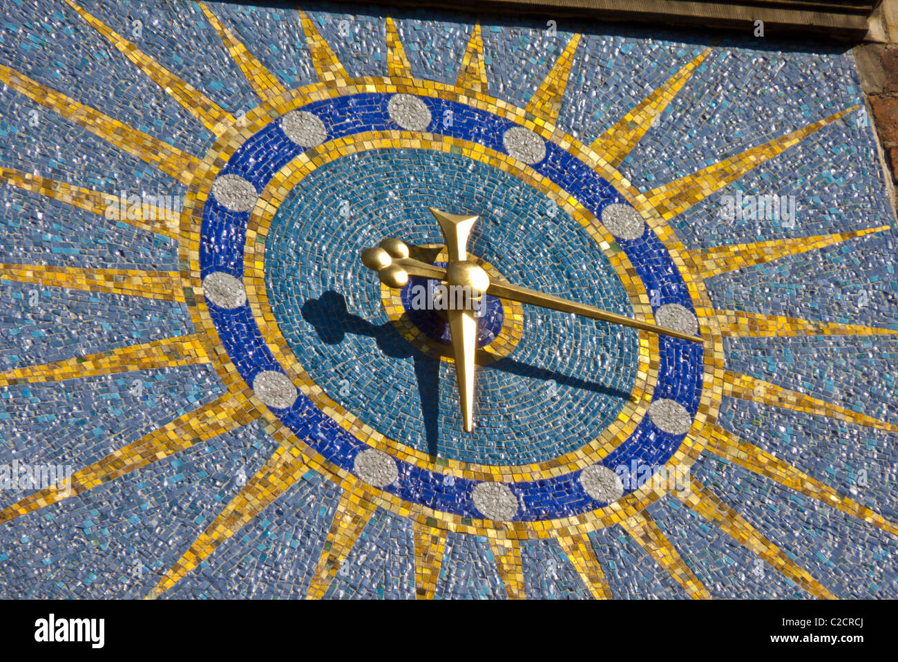 Sun shaped clock in the Boetcherstraße - Bremen, Germany Stock Photo ...