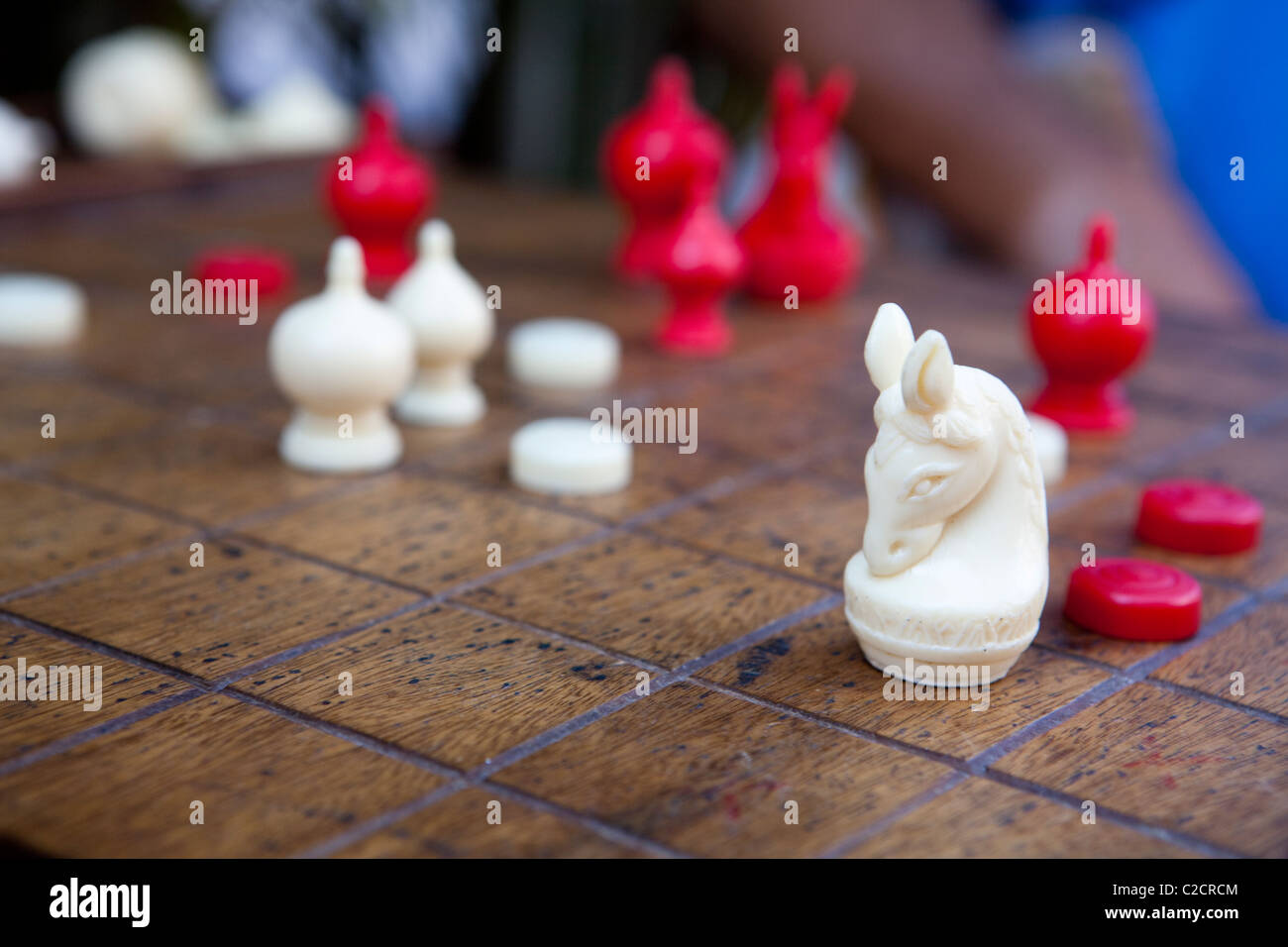 Thai Chess "Makruk", Play beside small street in the village, Lampang ...