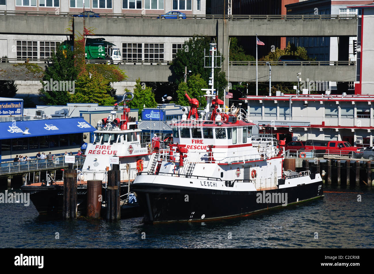 Fire Service Boats, Elliott Bay, Seattle, Washington Stock Photo - Alamy