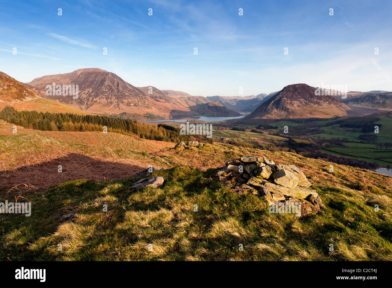 Buttermere Fells, Crummock Water and Buttermere viewed from the summit ...