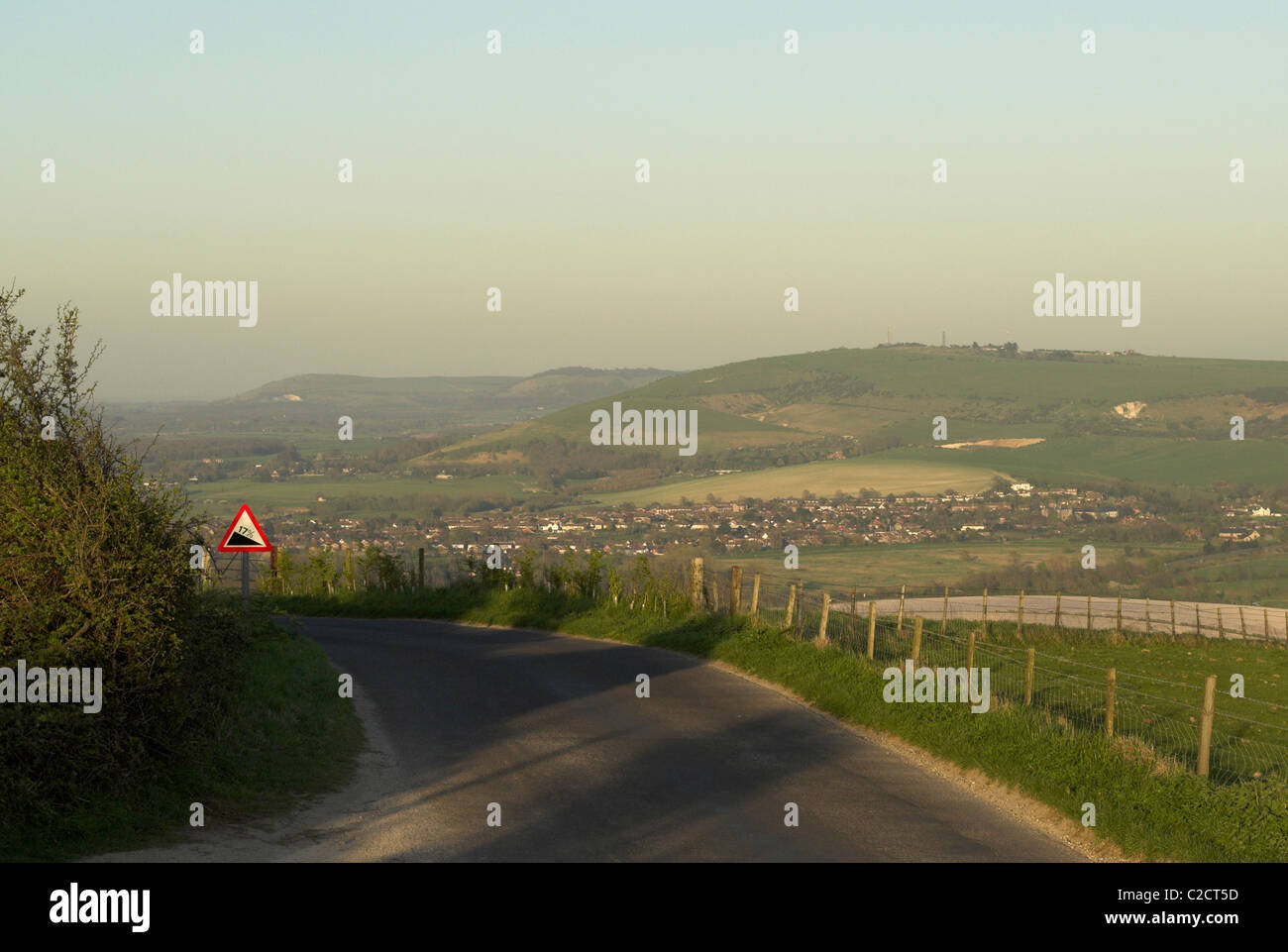 Gradient warning on bostal road hi-res stock photography and images - Alamy