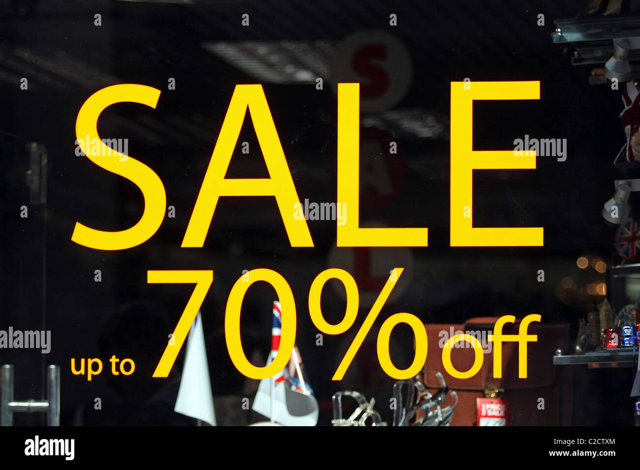 A sale sign in a shop window in London, England Stock Photo - Alamy