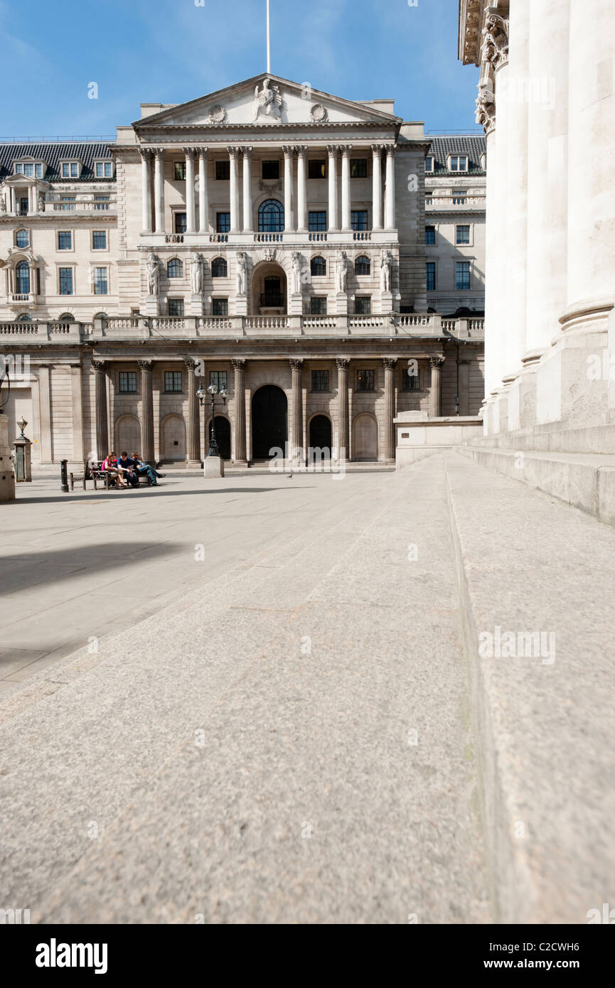 The front facade of The Bank of England, in the heart of London's ...