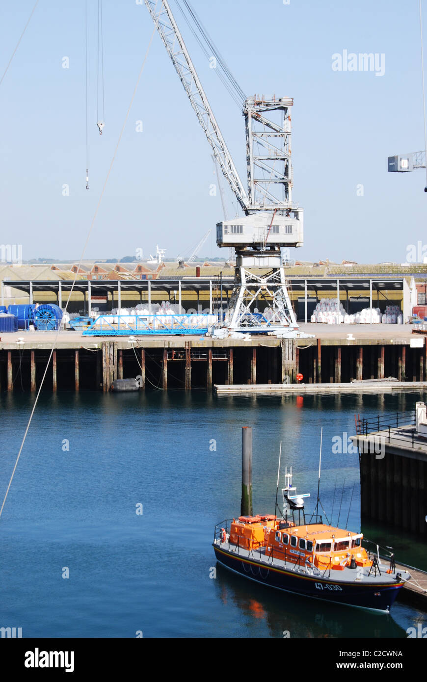 Falmouth Lifeboat in front of the Docks Stock Photo - Alamy