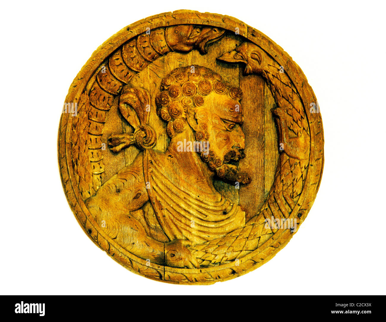 Renaissance carved wooden roundel Cut Out Stock Images & Pictures - Alamy