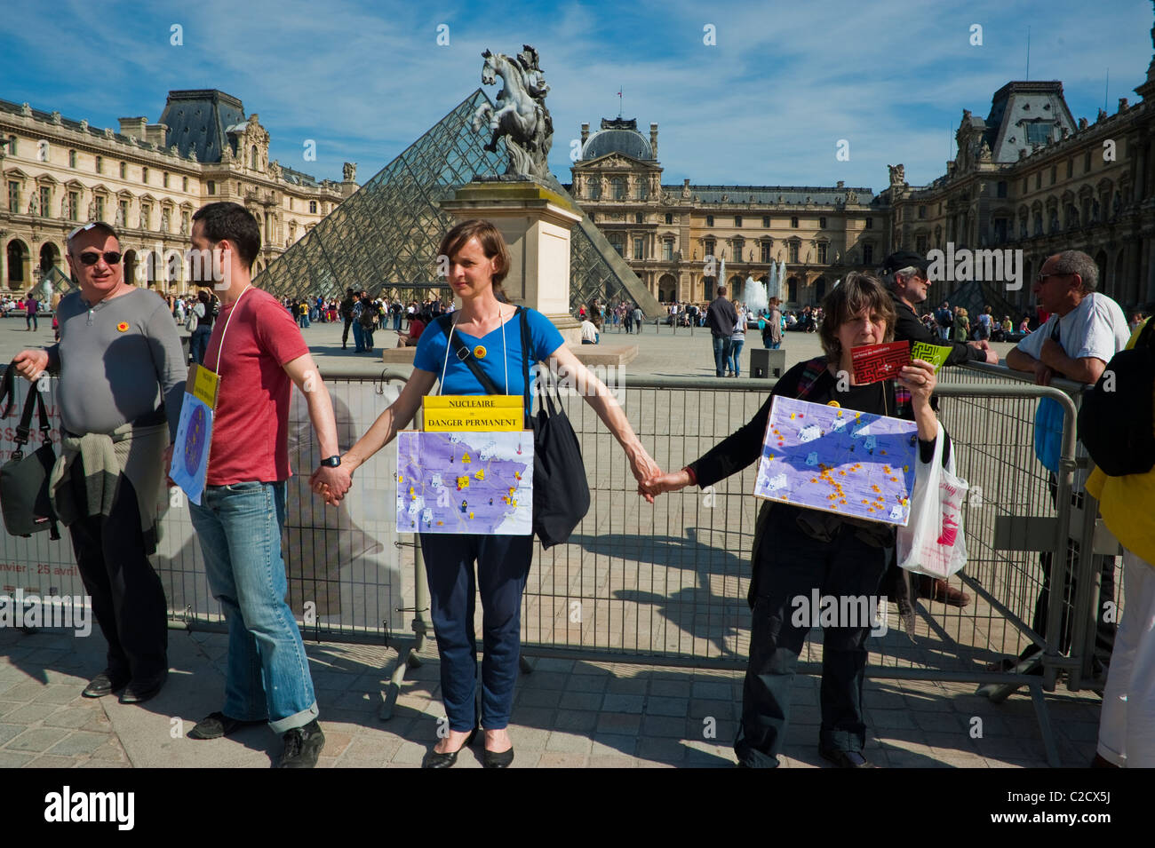 Paris, France, Group People, Women, Protesting Against Nuclear Energy ...