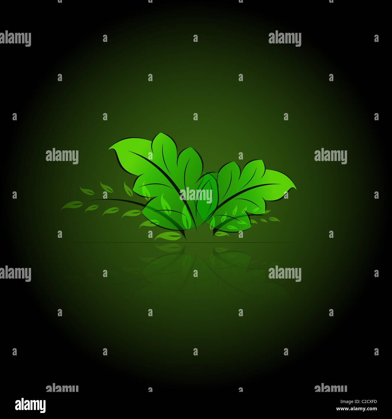 Transparent Green leaves with reflection for your design Stock Photo ...