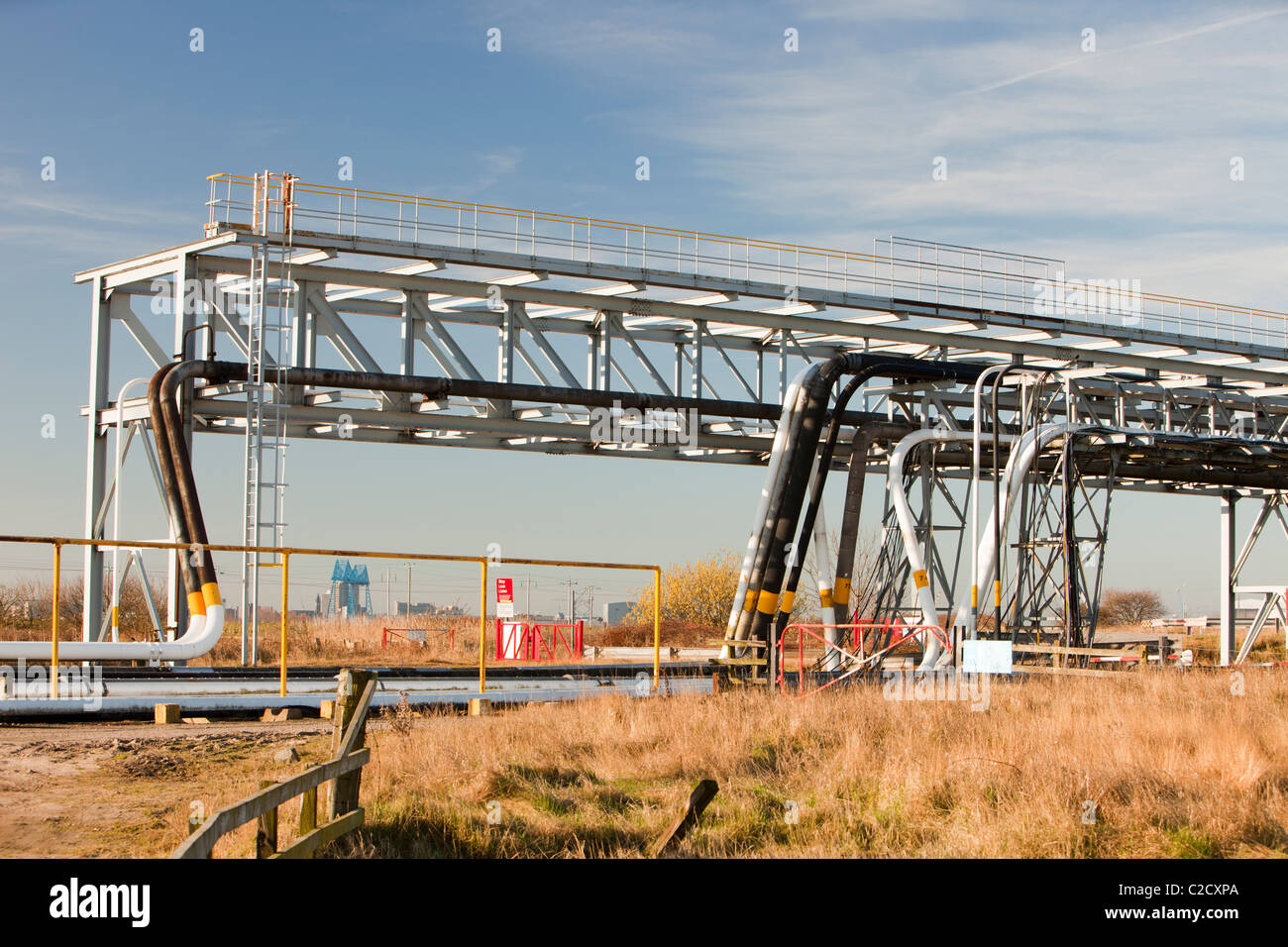 Pipelines to a petrochemical plant at Seal Sands on Teeside, North East ...