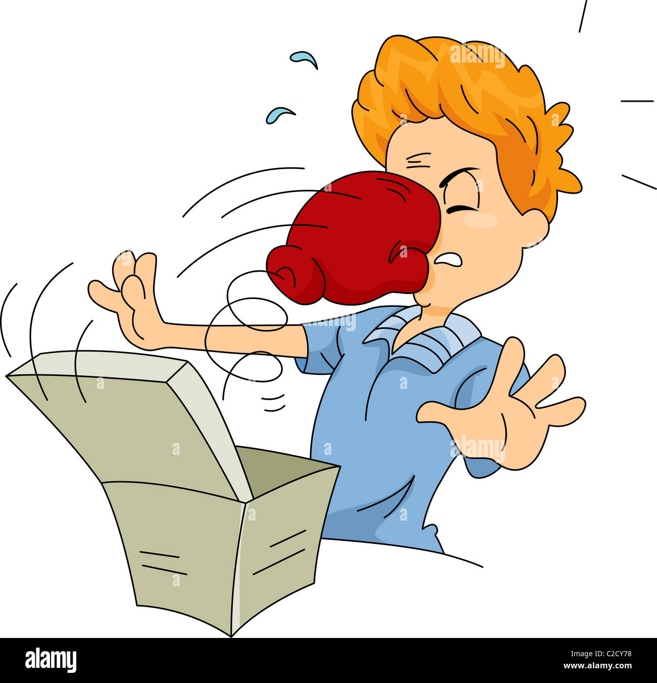 Cartoon man punching hi-res stock photography and images - Alamy