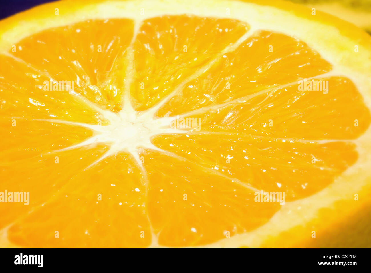 Macro of a orange slice horizontally Stock Photo - Alamy