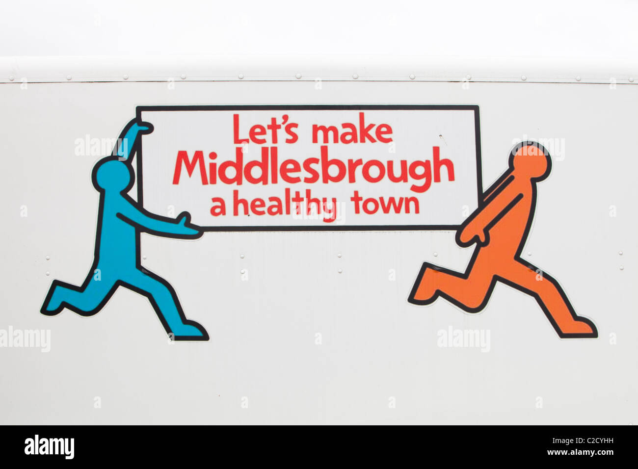Signs about a healthy Middlesbrough initiative Stock Photo - Alamy