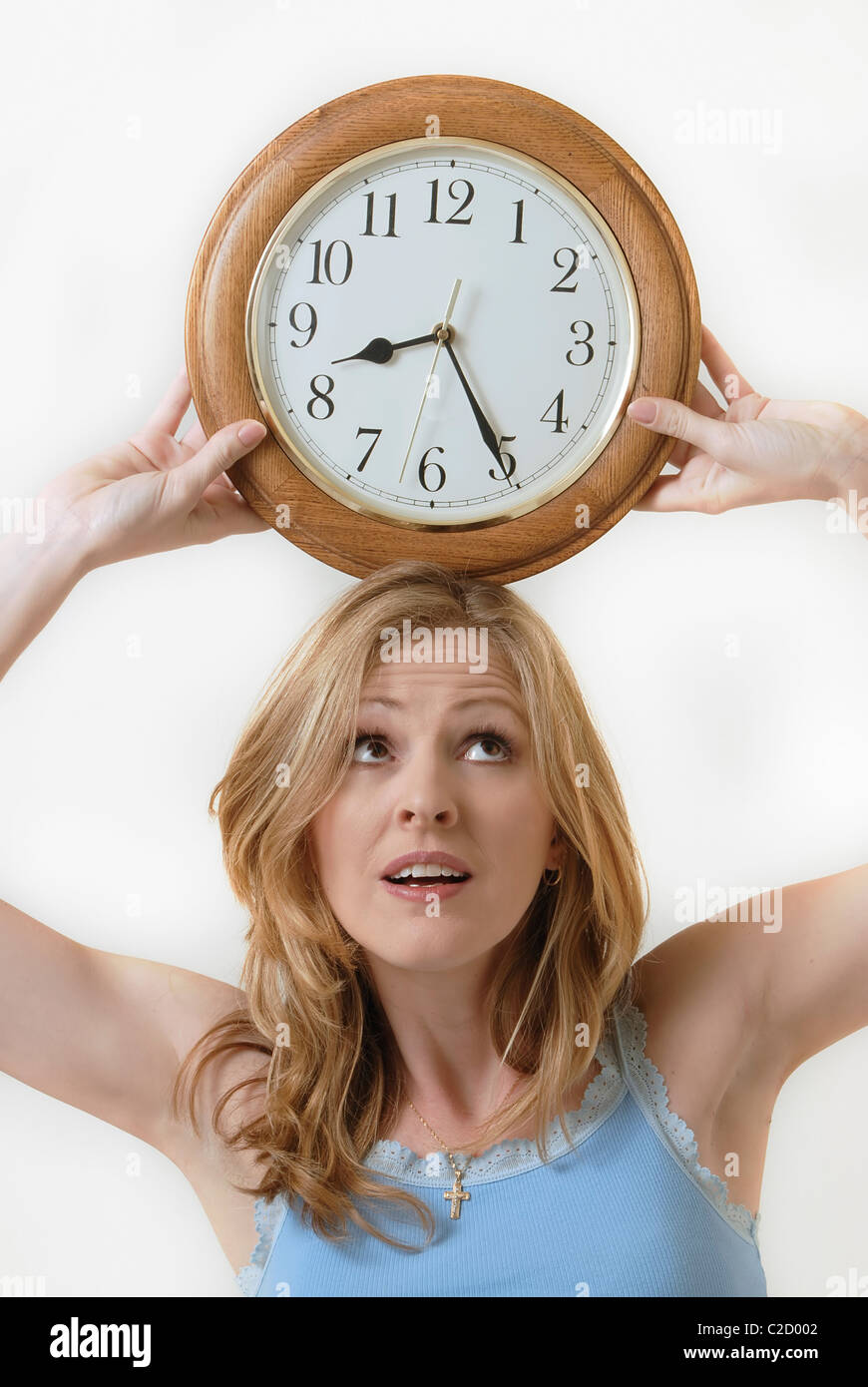 Woman time clock busy hi-res stock photography and images - Alamy