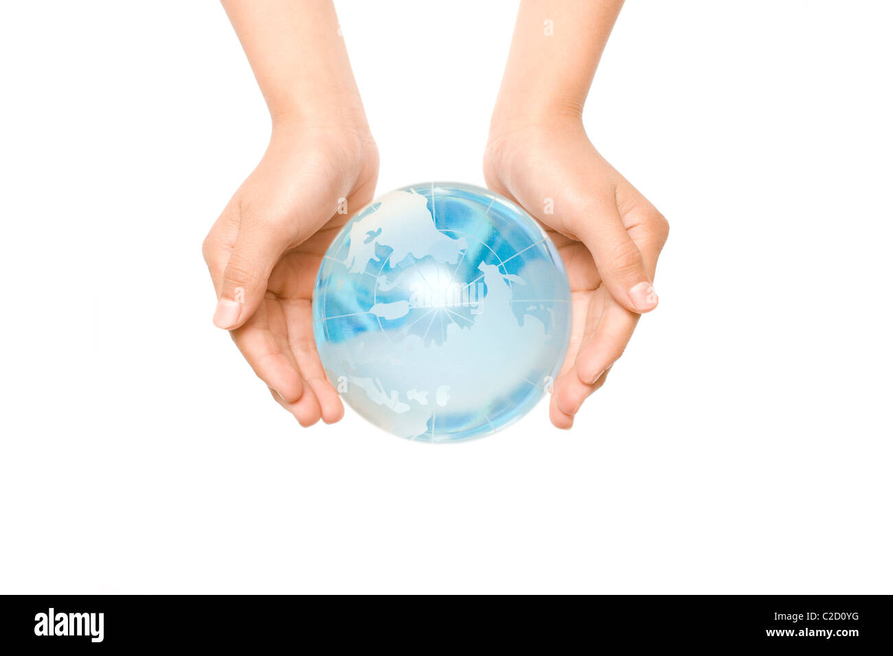 Save world globe hands Cut Out Stock Images & Pictures - Alamy