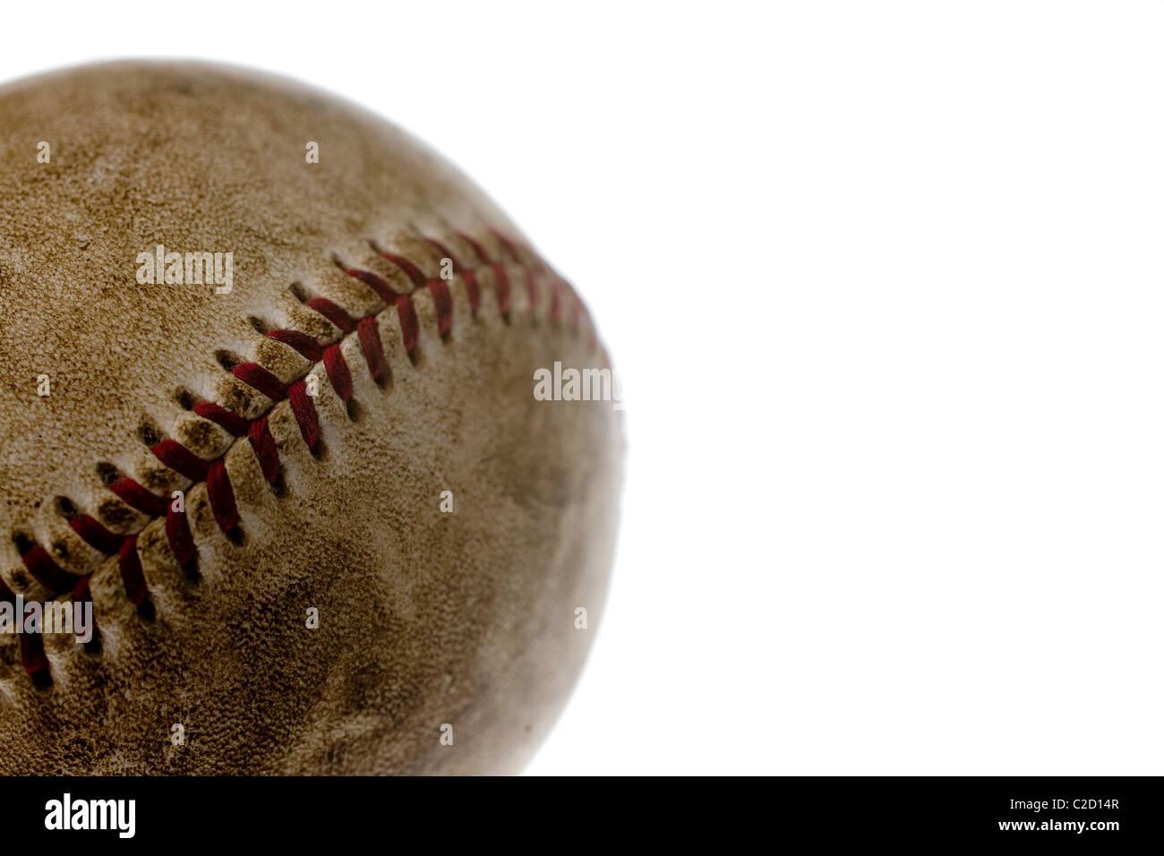 This is a photo of a used baseball on white background Stock Photo - Alamy