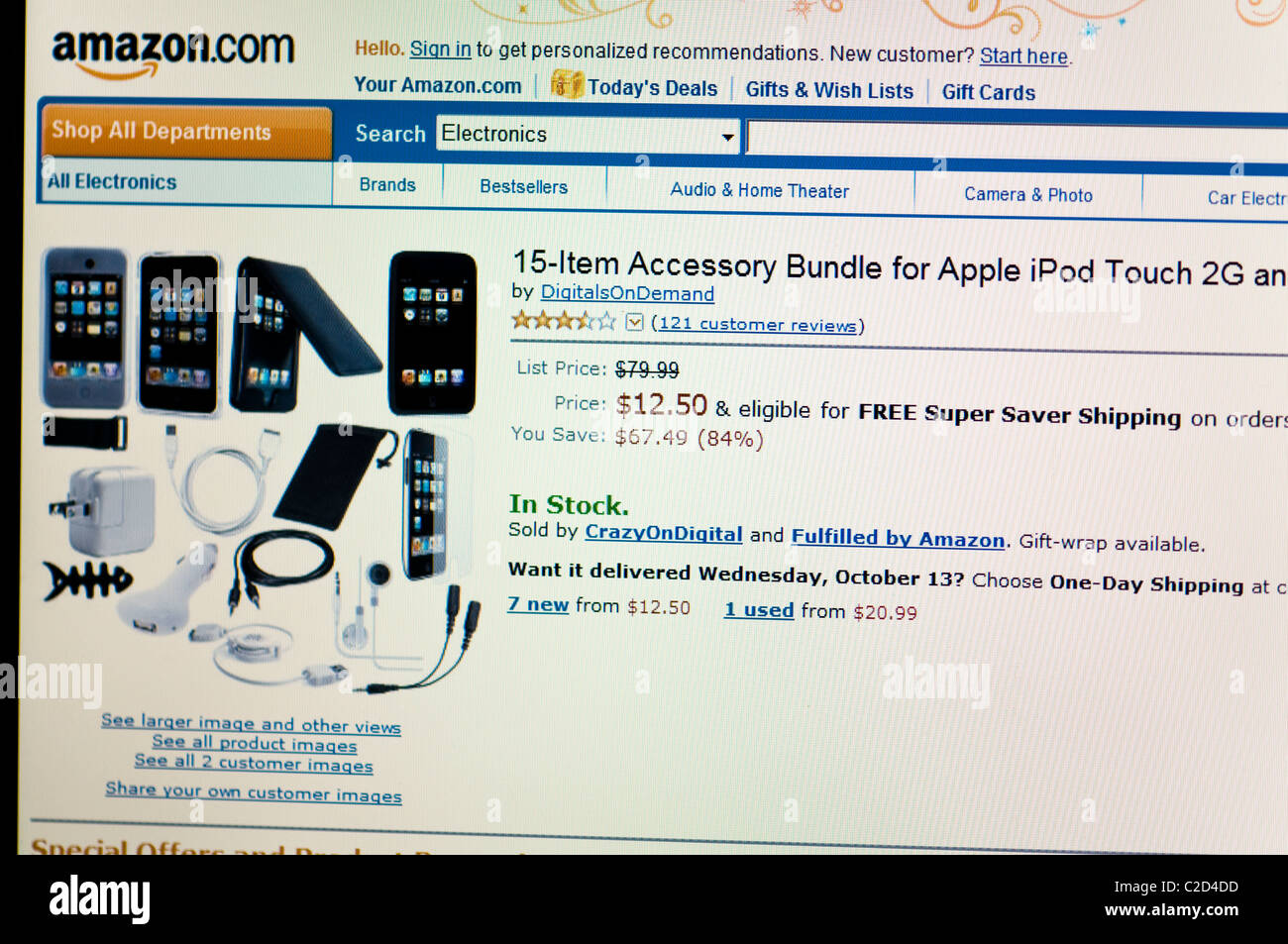 Amazon website screenshot Stock Photo - Alamy