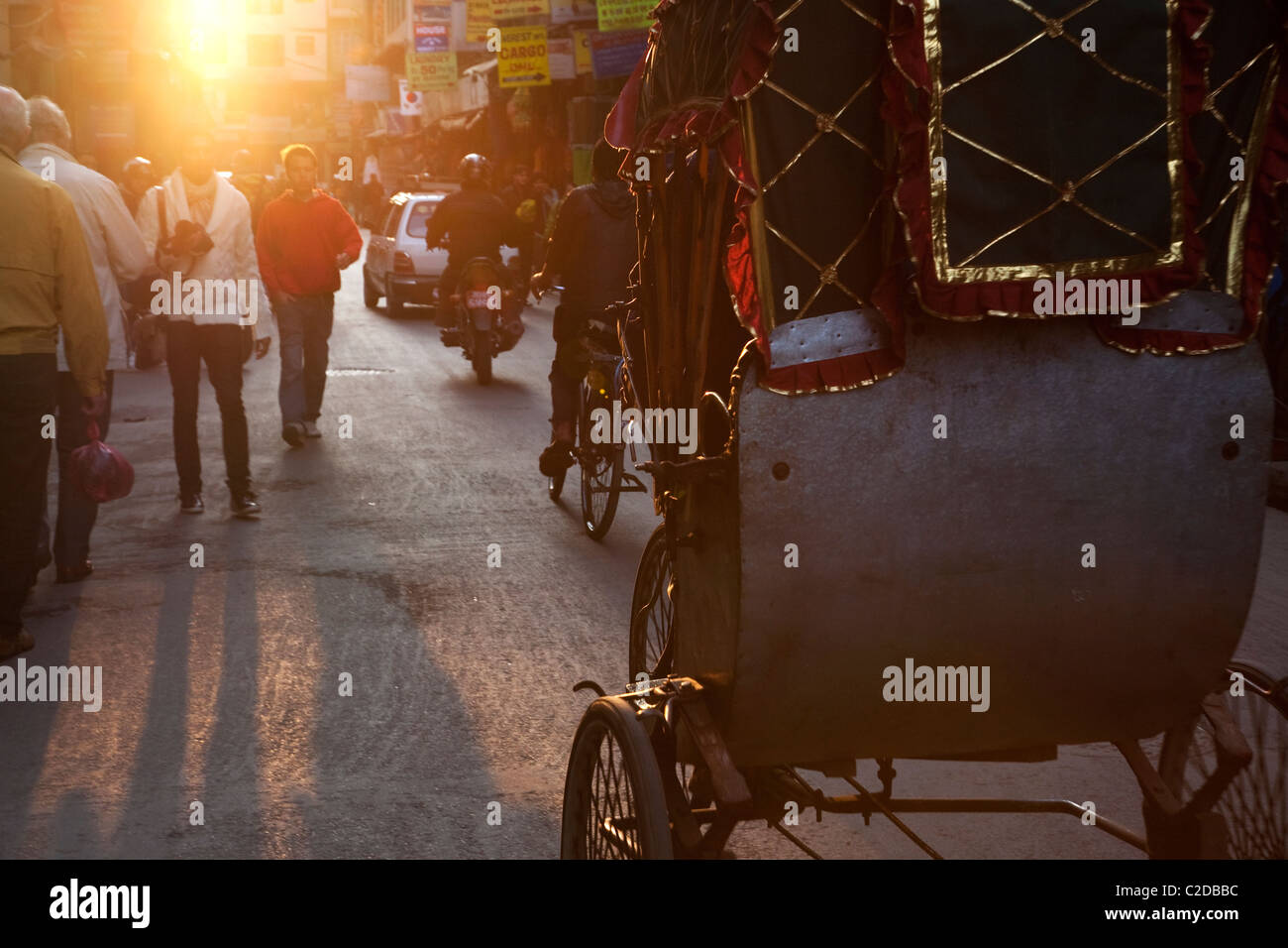 Rickshaws (or rickshas) in the street of Kathmandu. Nepal, Asia Stock ...