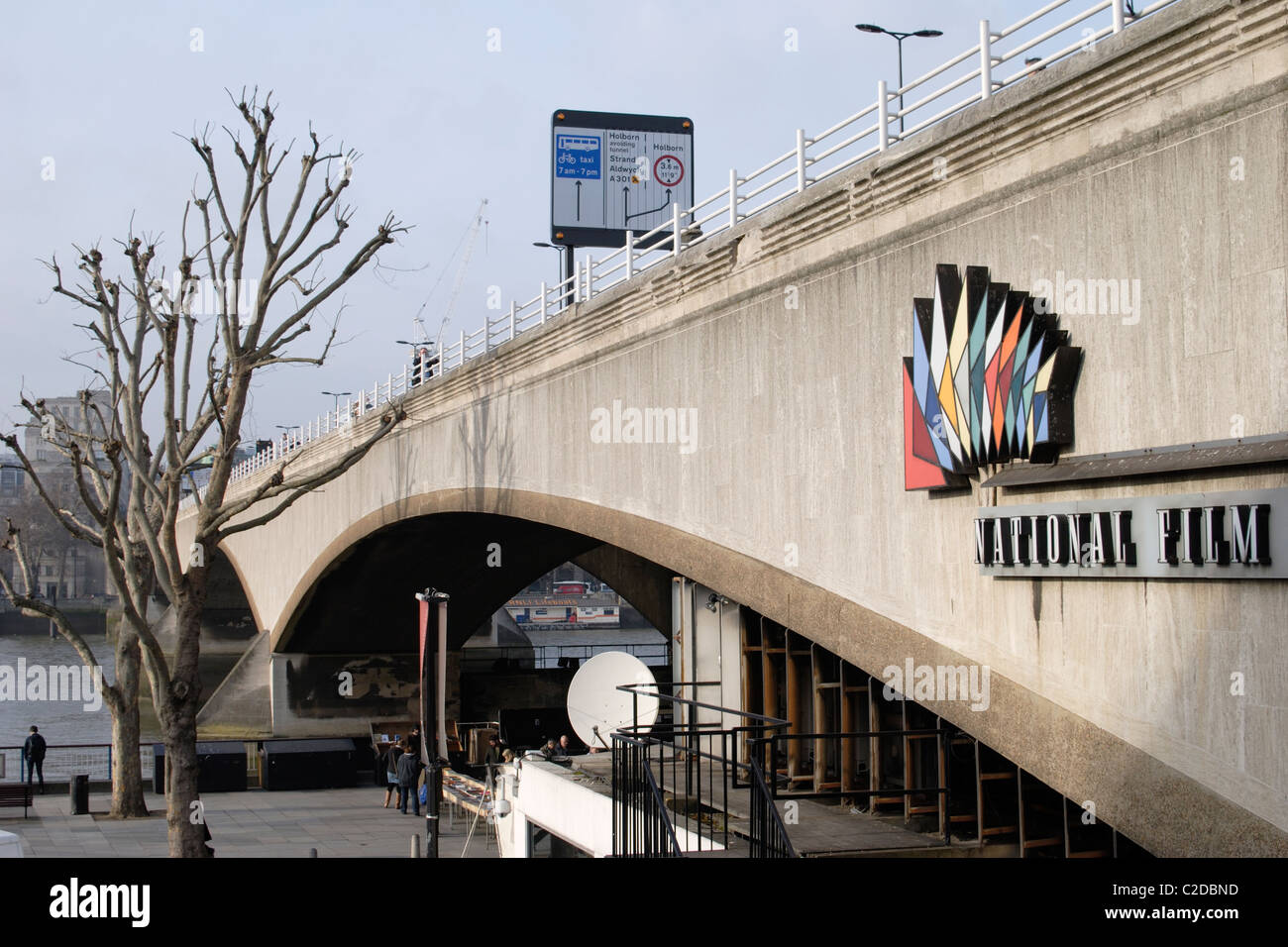 Waterloo Bridge viewed from the South Bank by the Festival Halls and ...
