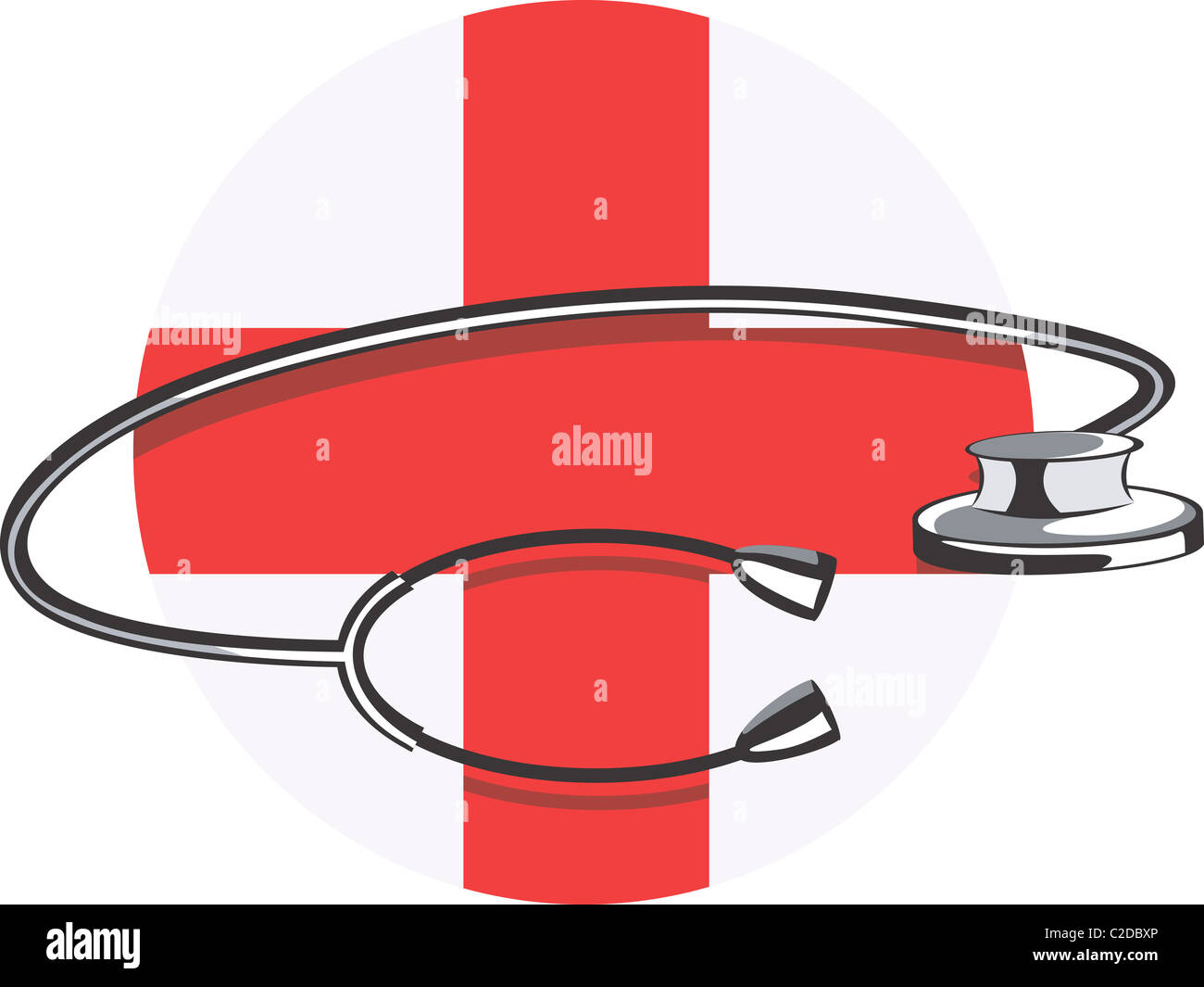 stethoscope on top of red cross Stock Photo - Alamy