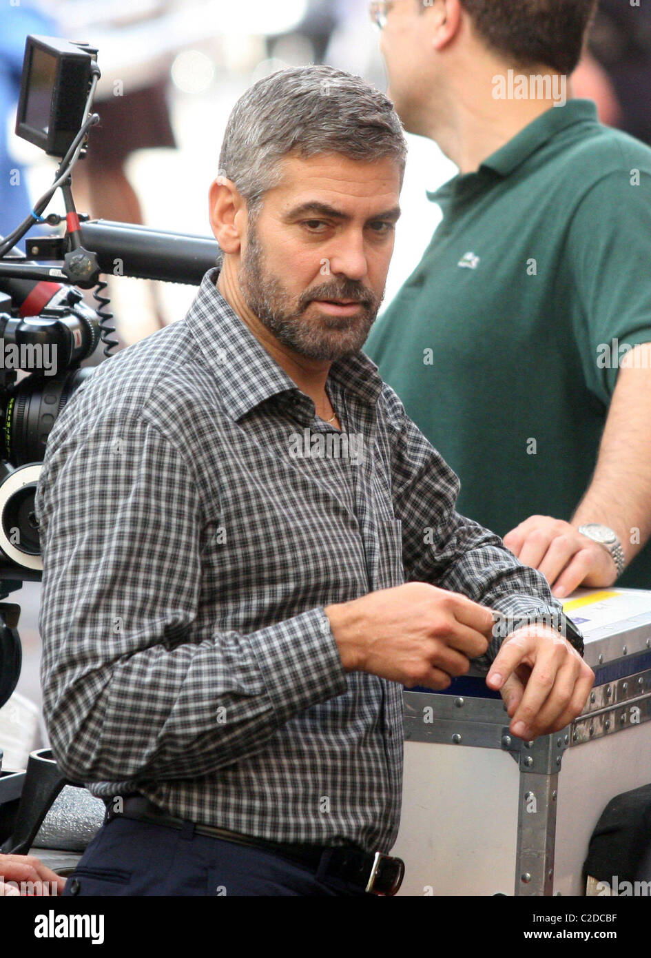 George Clooney on the set of his new film 'Burn After Reading' New York City, USA - 03.10.07 ...