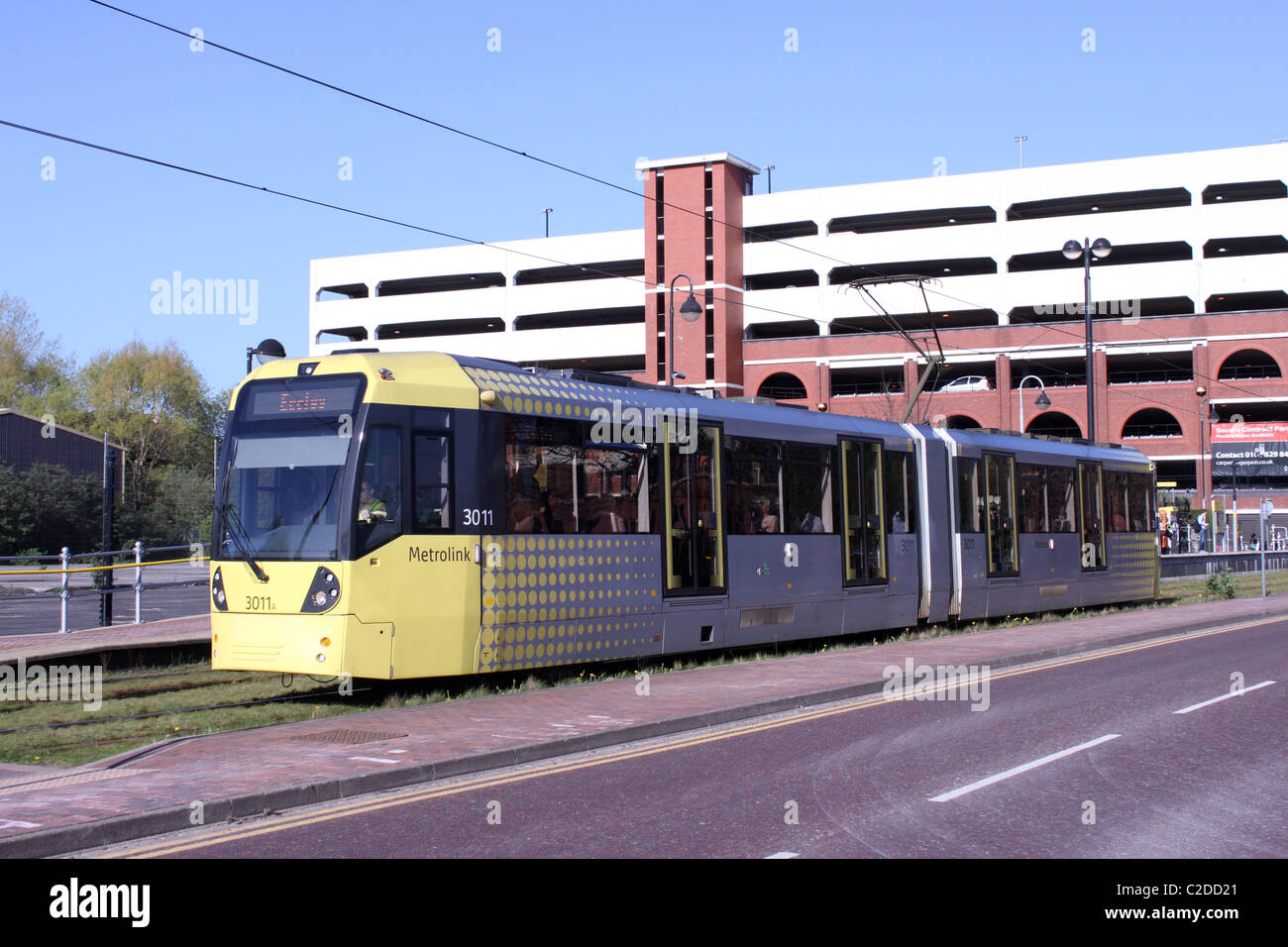 Metrolink tram leaving Harbour City tram stop en route to Eccles from ...