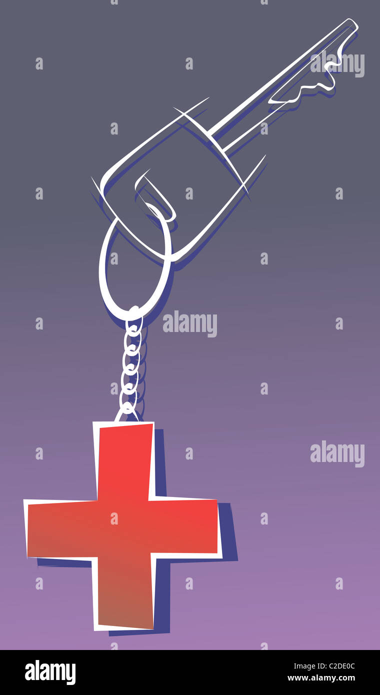 red cross in a key Stock Photo - Alamy