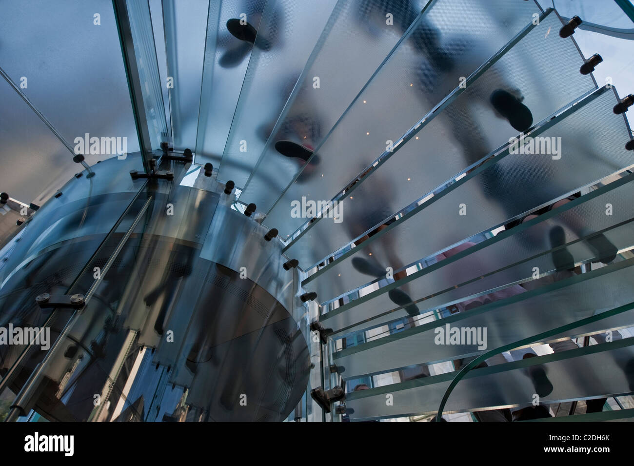 A scene from Apple's flagship store on Fifth Avenue, New York City, USA ...