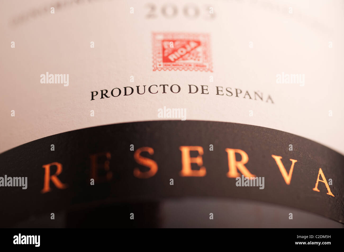 Rioja wine bottle label Stock Photo - Alamy