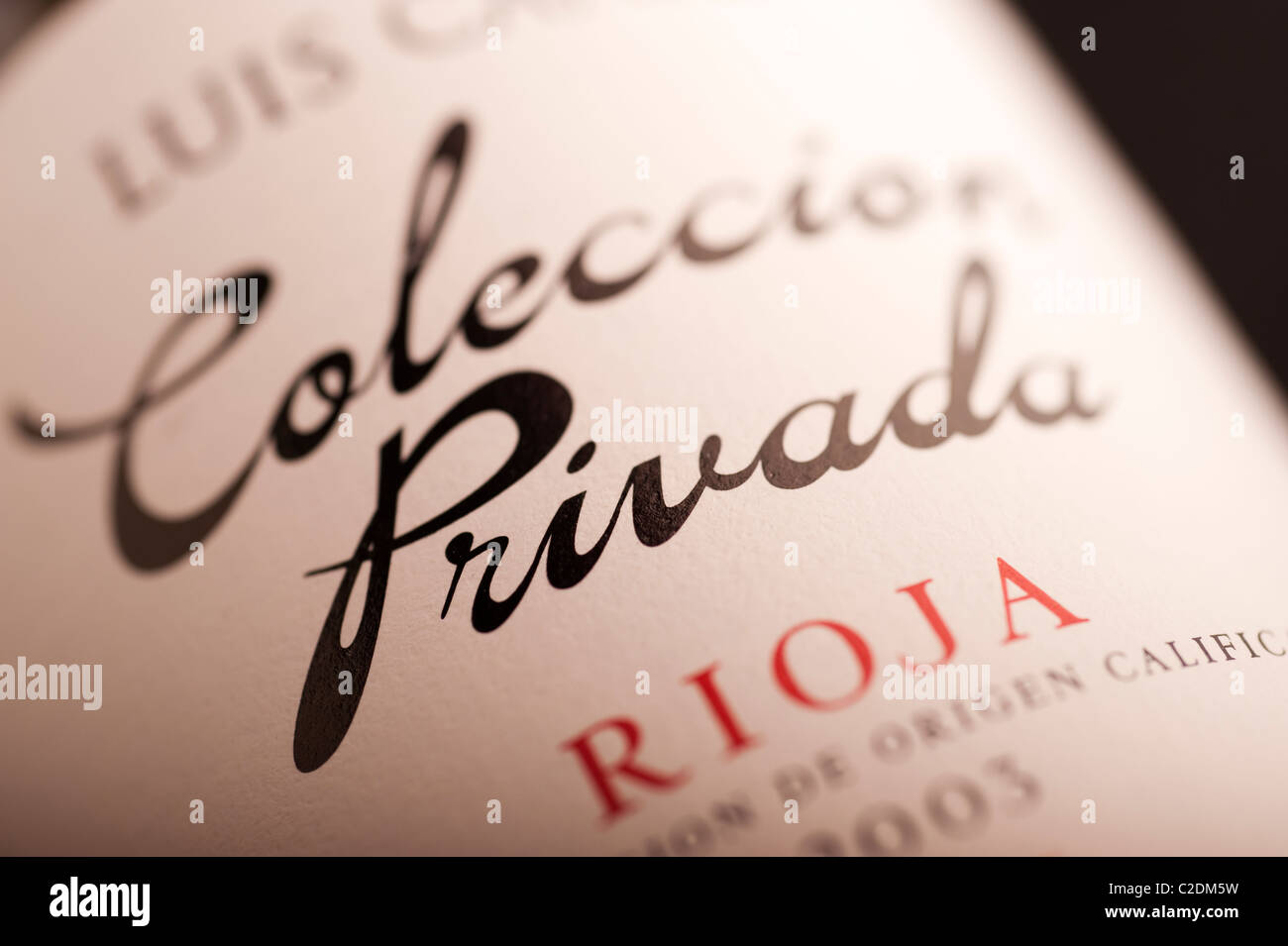 Rioja wine bottle label Stock Photo - Alamy