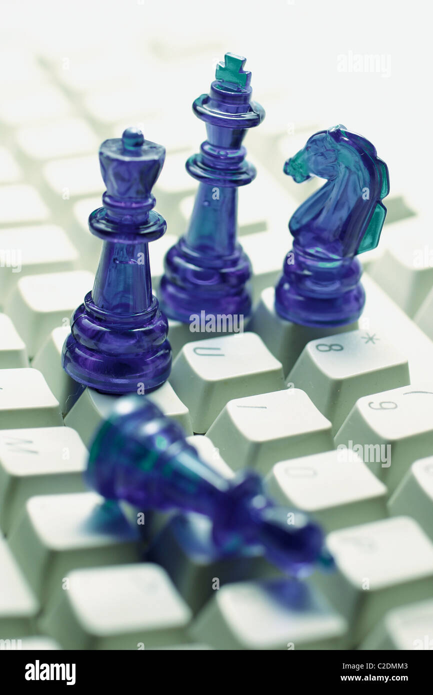 Chess Pieces on Computer Keyboard Stock Photo - Alamy