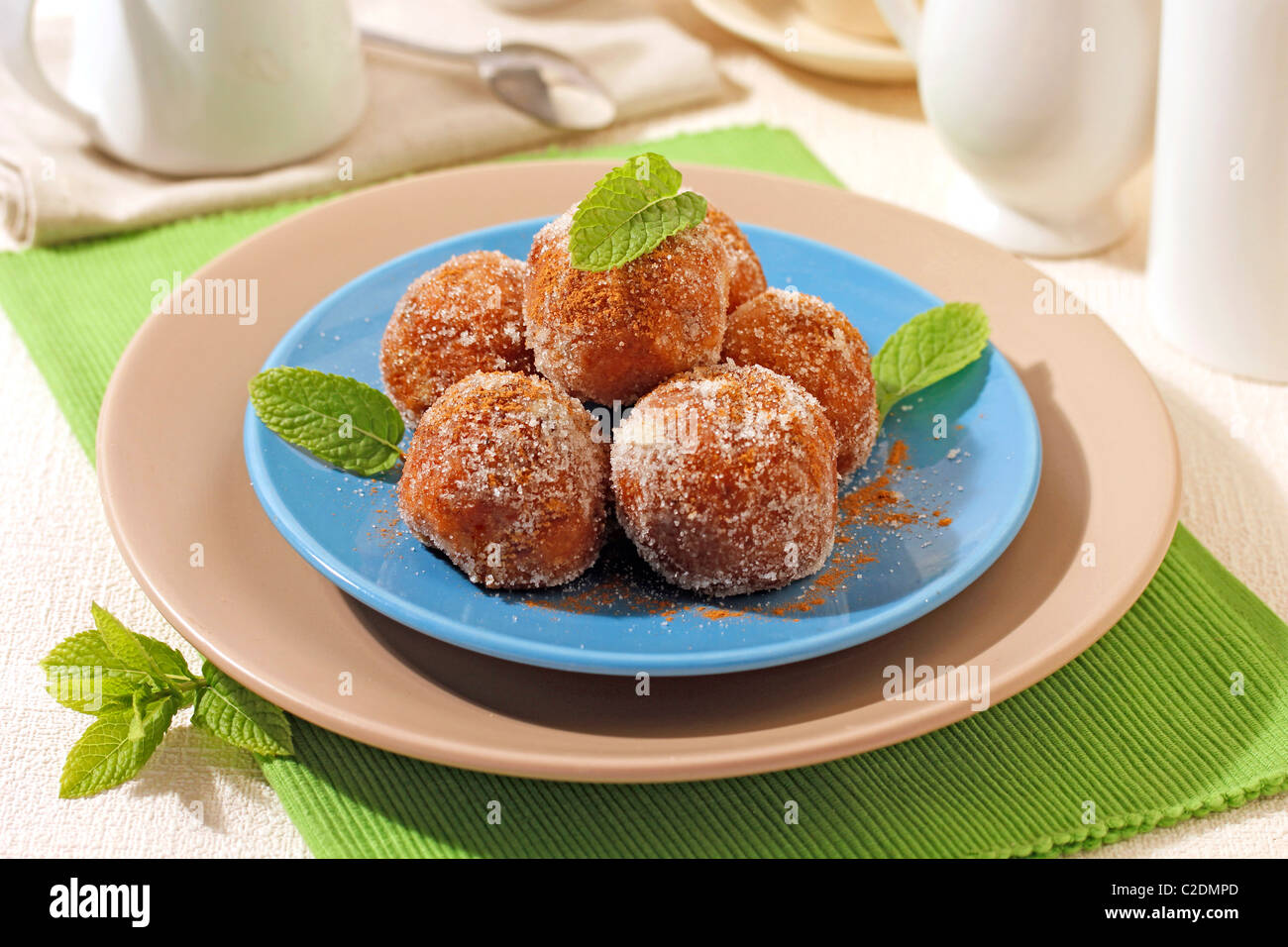 Cinnamon fritters Recipe available Stock Photo - Alamy