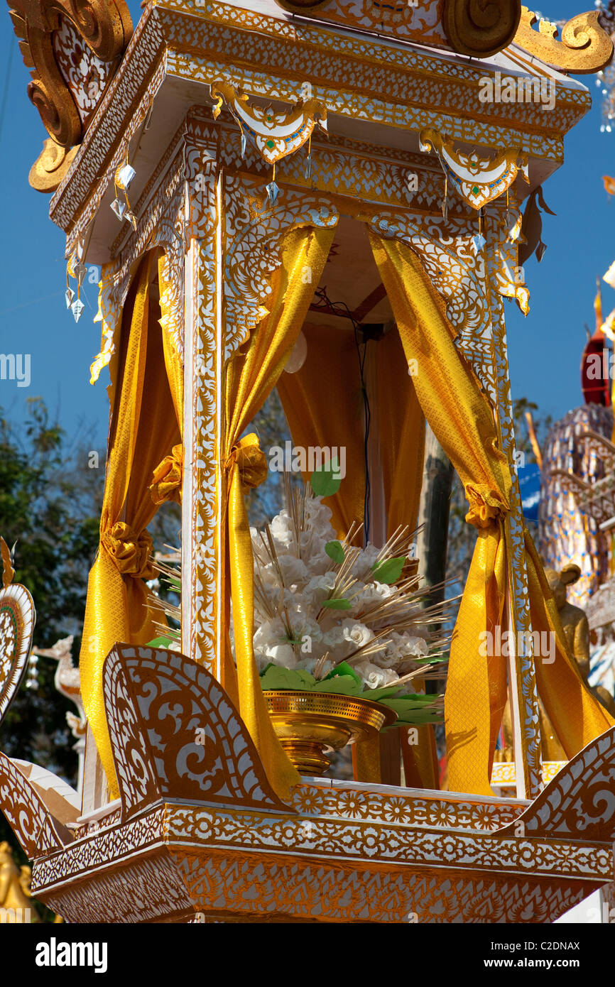 One of great monk Krubakumbun Paphakaro`s coffin in Wat Nasang, Lampang ...