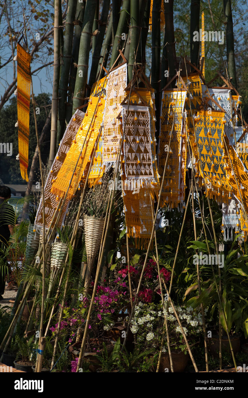 Sacred fabric decoration for great monk Krubakumbun Paphakaro`s funeral ...