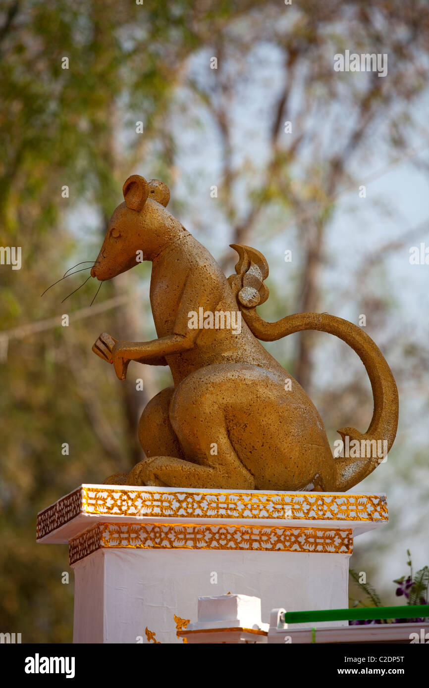 Mouse statue for great monk Krubakumbun Paphakaro`s funeral, I guess he ...