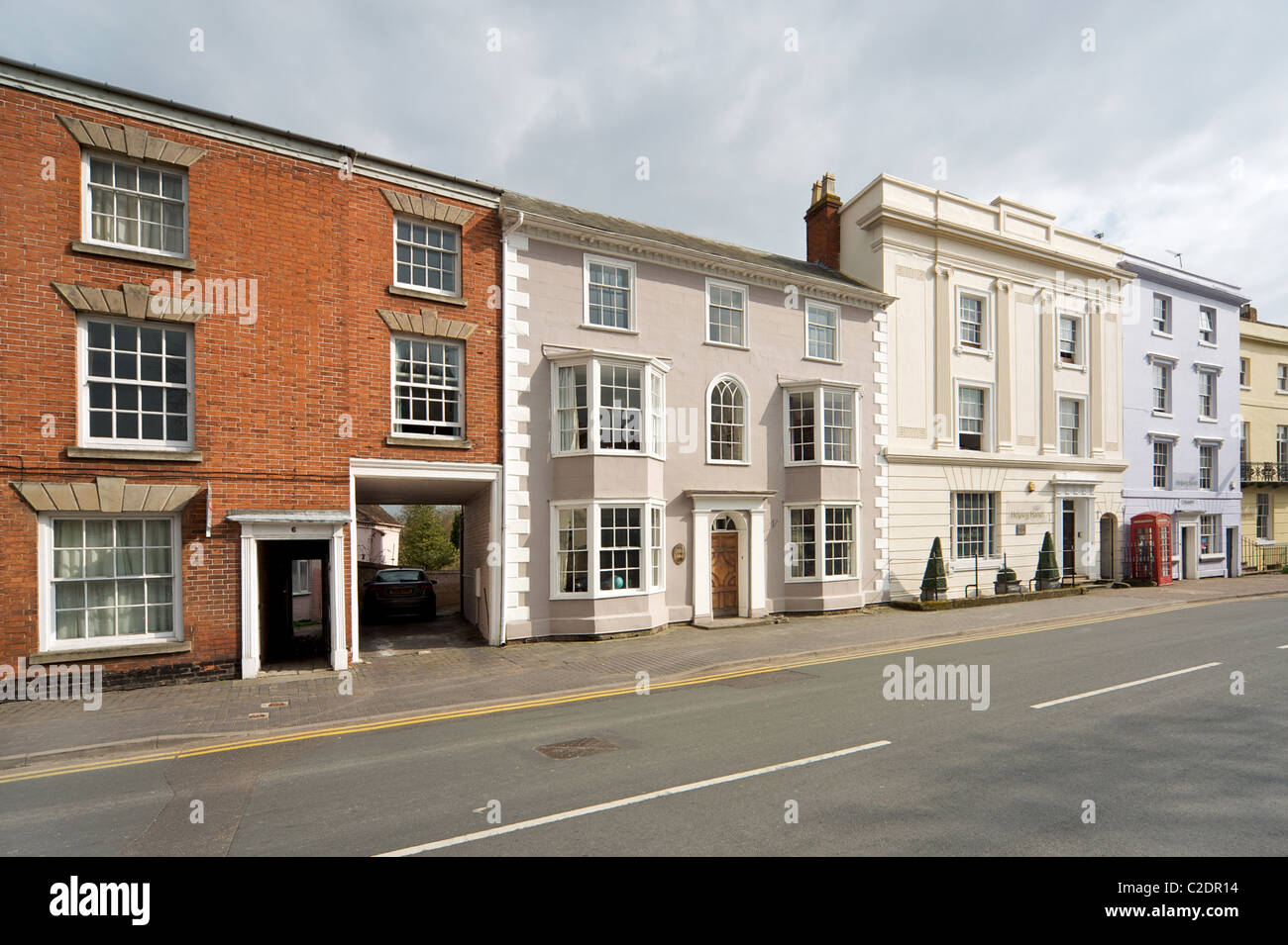 Georgian town buildings, Church Street, Alcester, Warwickshire, England ...