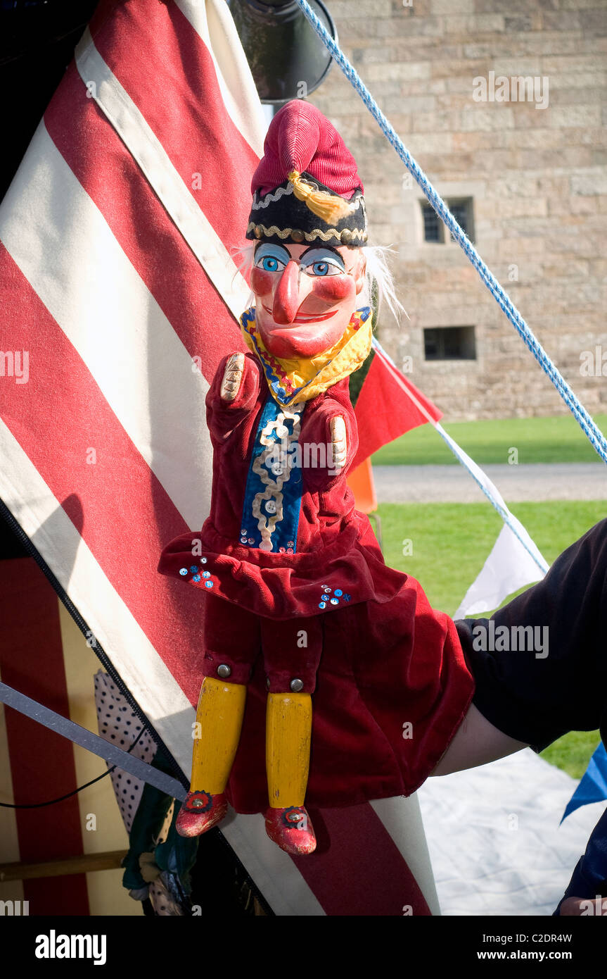 Traditional Punch hand puppet from Punch and Judy show performance of ...