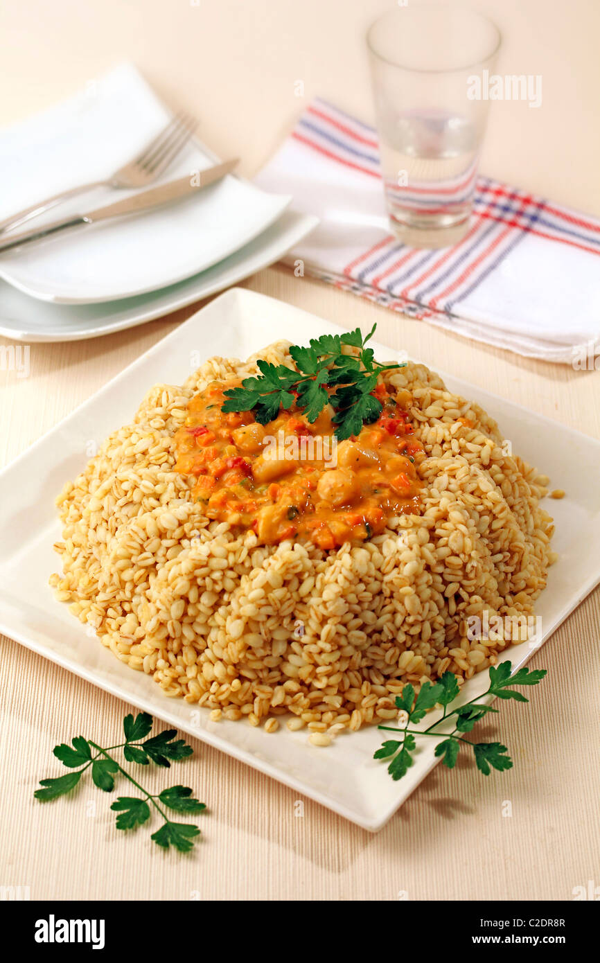 Wheat crown with great scallops. Recipe available Stock Photo - Alamy