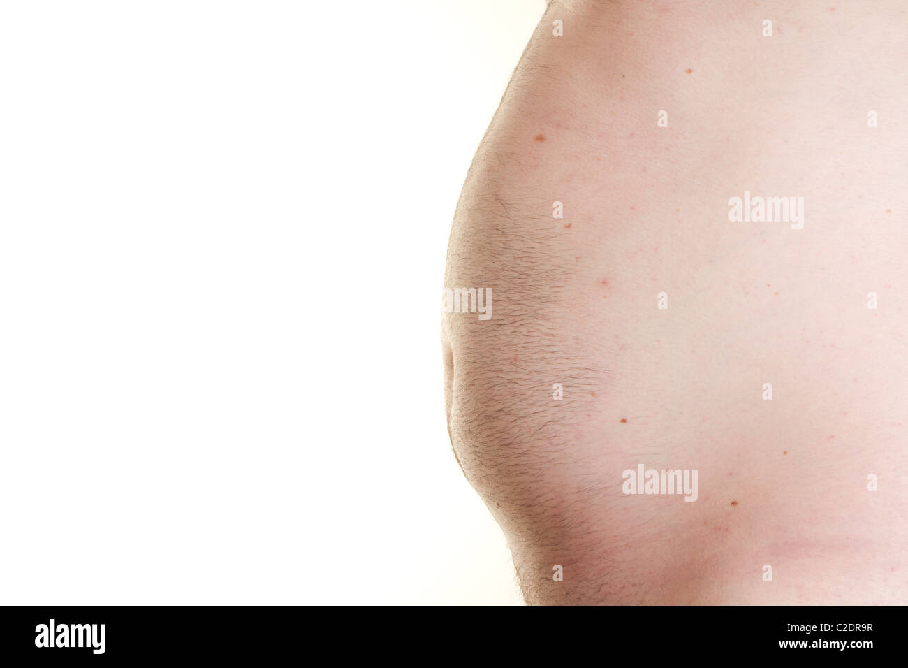 Profile of human belly, male, big and overweighted Stock Photo - Alamy